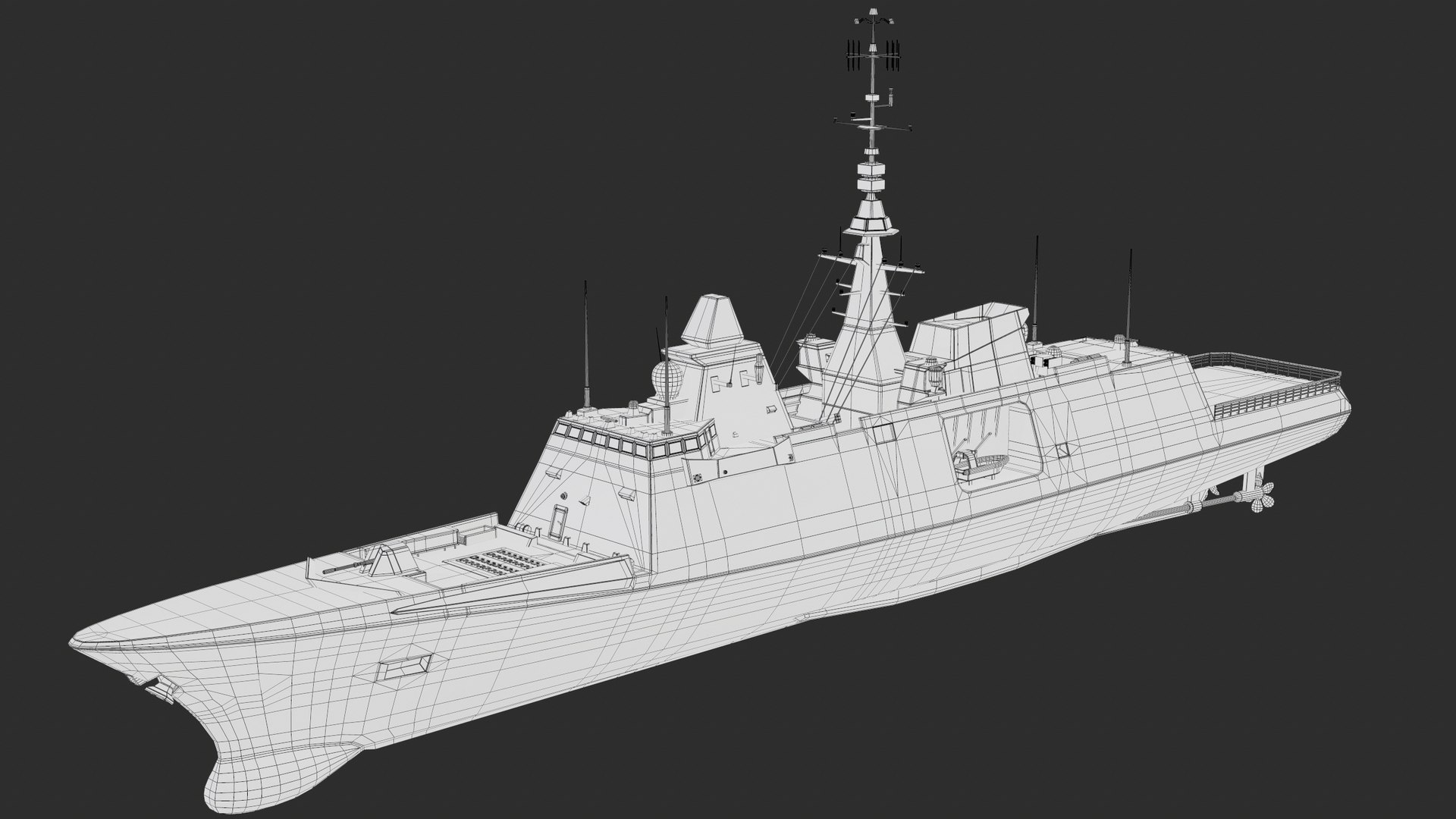 FREMM Modern French Frigate Warship Lowpoly PBR 3D model - TurboSquid ...