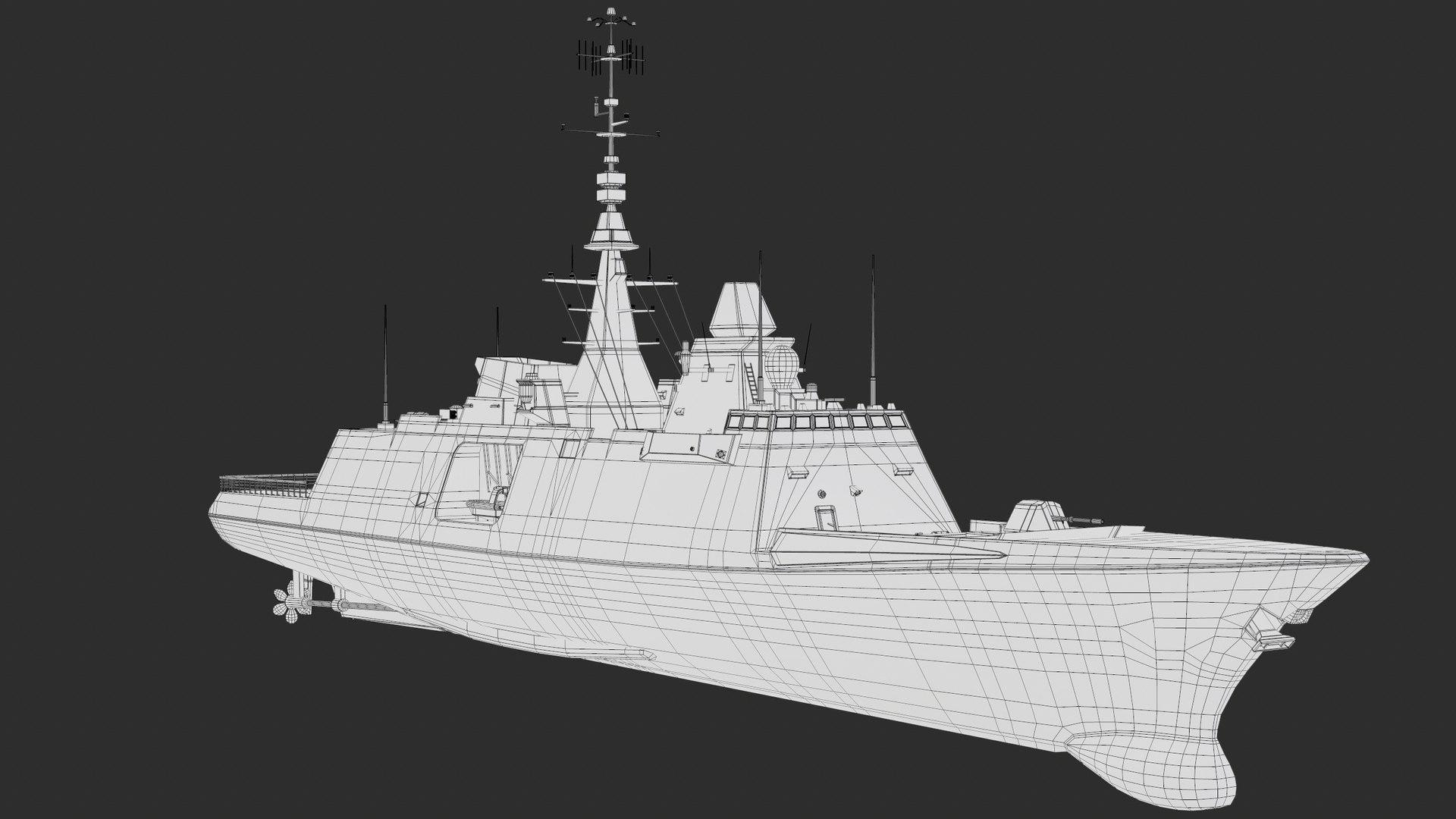 FREMM Modern French Frigate Warship Lowpoly PBR 3D model - TurboSquid ...