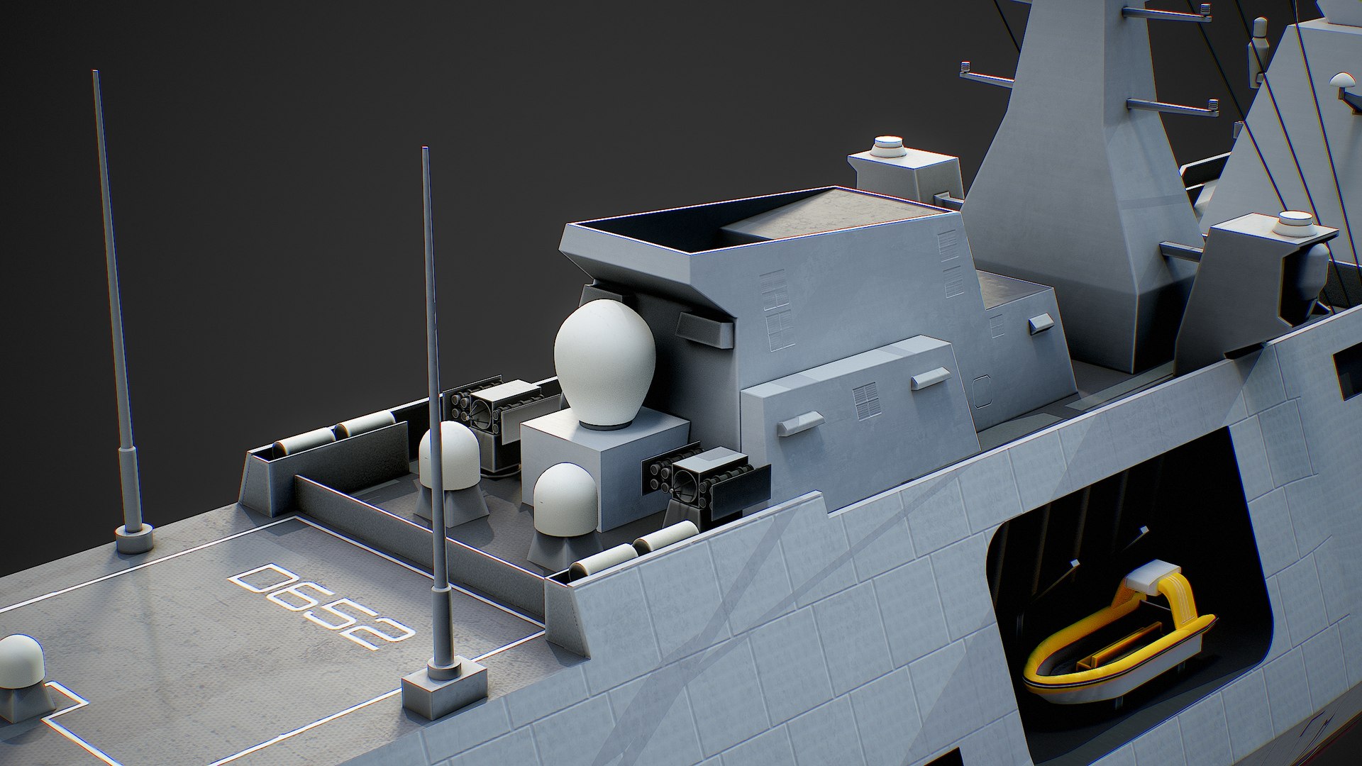 FREMM Modern French Frigate Warship Lowpoly PBR 3D model - TurboSquid ...