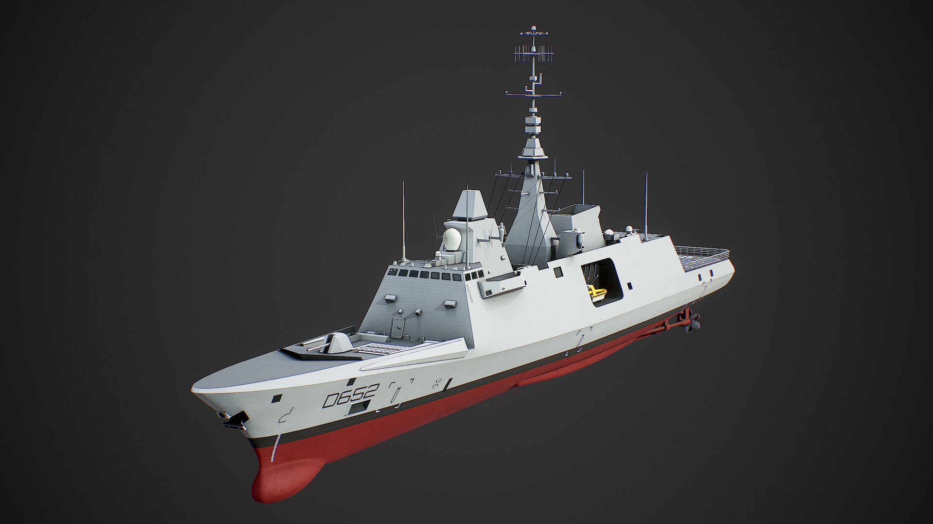 FREMM Modern French Frigate Warship Lowpoly PBR 3D model - TurboSquid ...