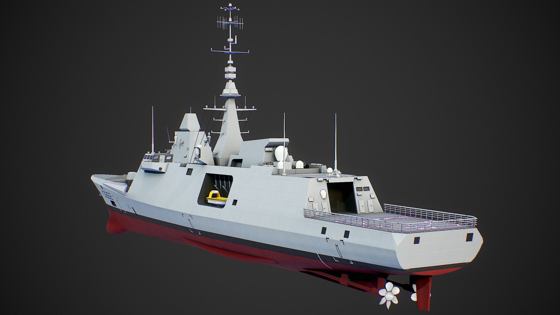 FREMM Modern French Frigate Warship Lowpoly PBR 3D model - TurboSquid ...