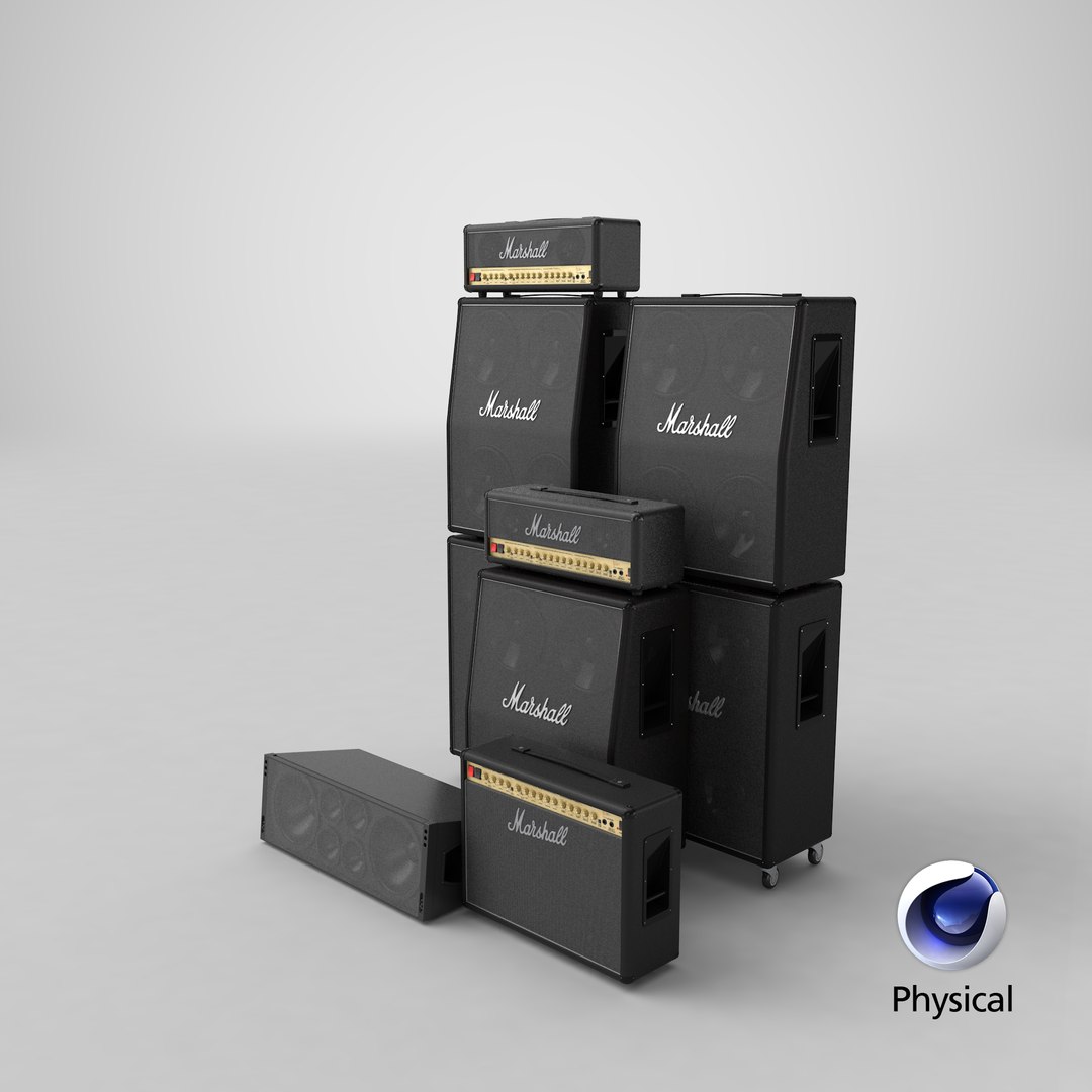 3D Speakers System With Amplifiers - TurboSquid 1839120