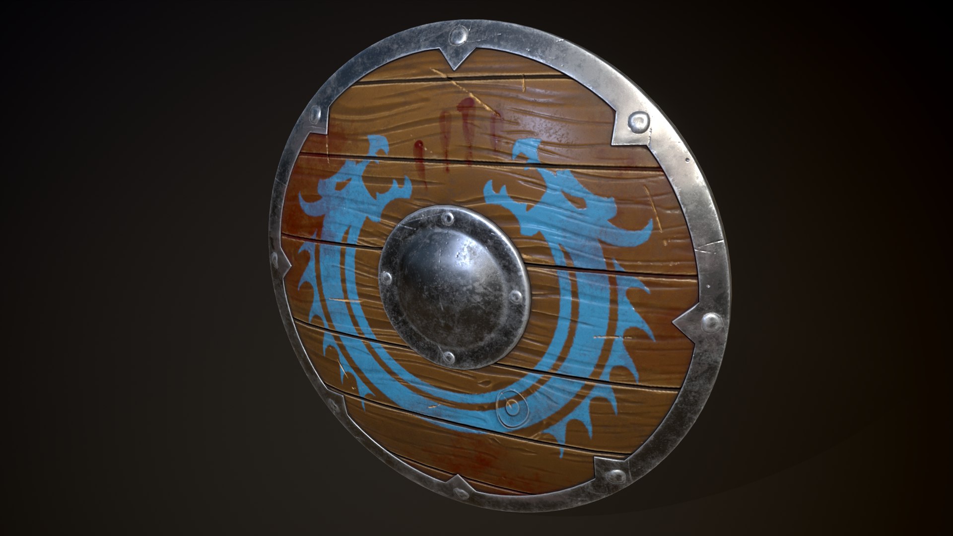 3D Model Blood-covered Shield - TurboSquid 1738140