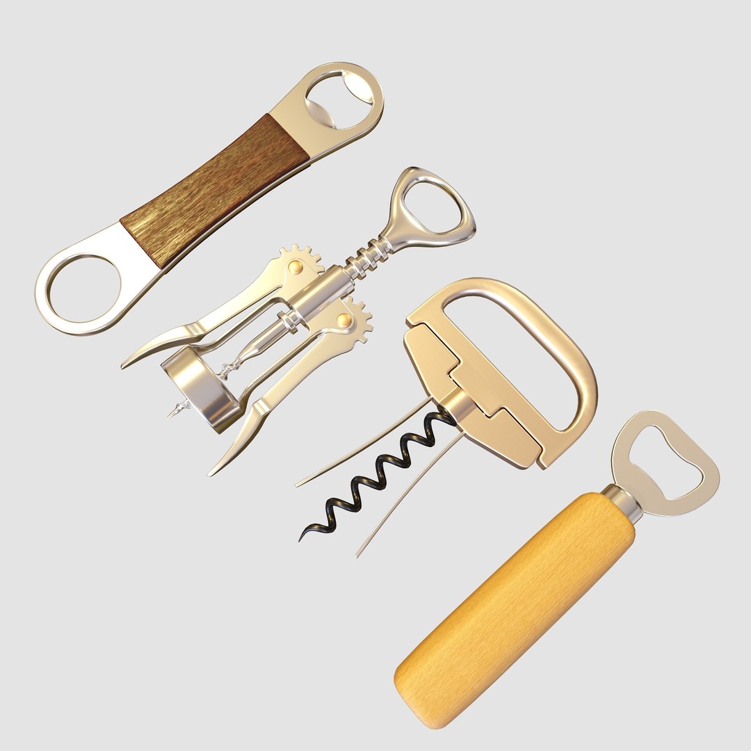 3D Bartender Tools Set 200 Corkscrew - TurboSquid 2244329