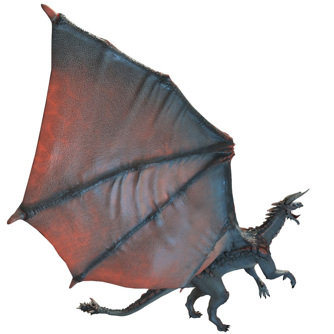 realistic volcano dragon pose 3d c4d