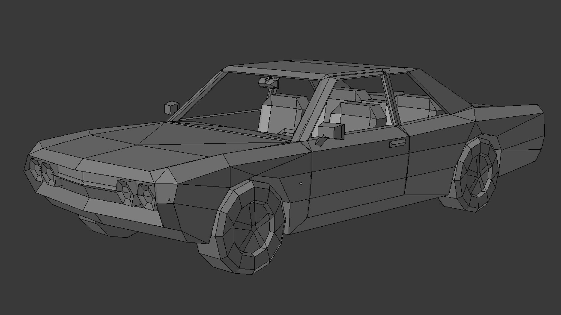 Low Poly Muscle Car With Interior V2 In 5 Different Variation GAME ...