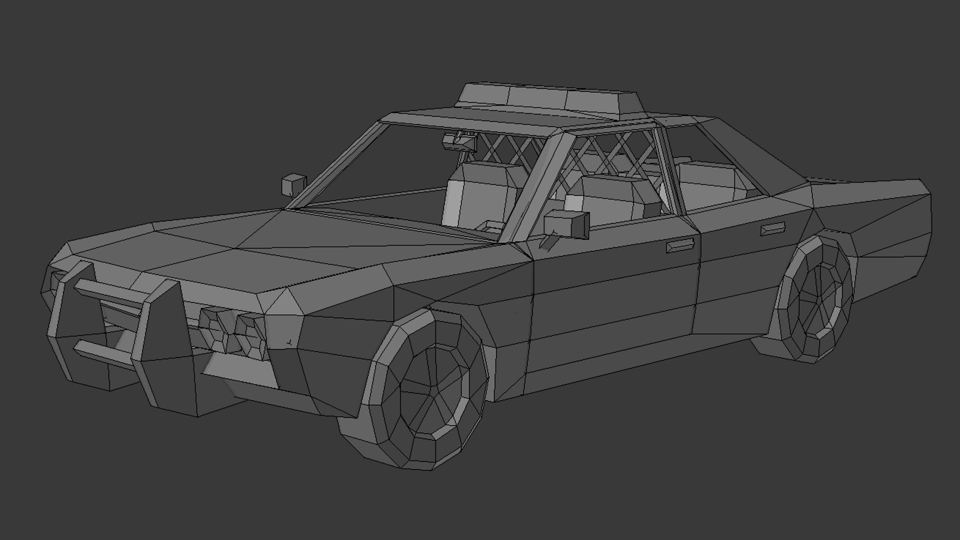 Low Poly Muscle Car With Interior V2 In 5 Different Variation GAME ...