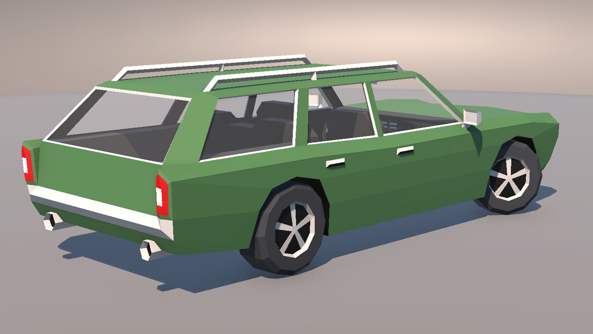 Low Poly Muscle Car With Interior V2 In 5 Different Variation GAME ...