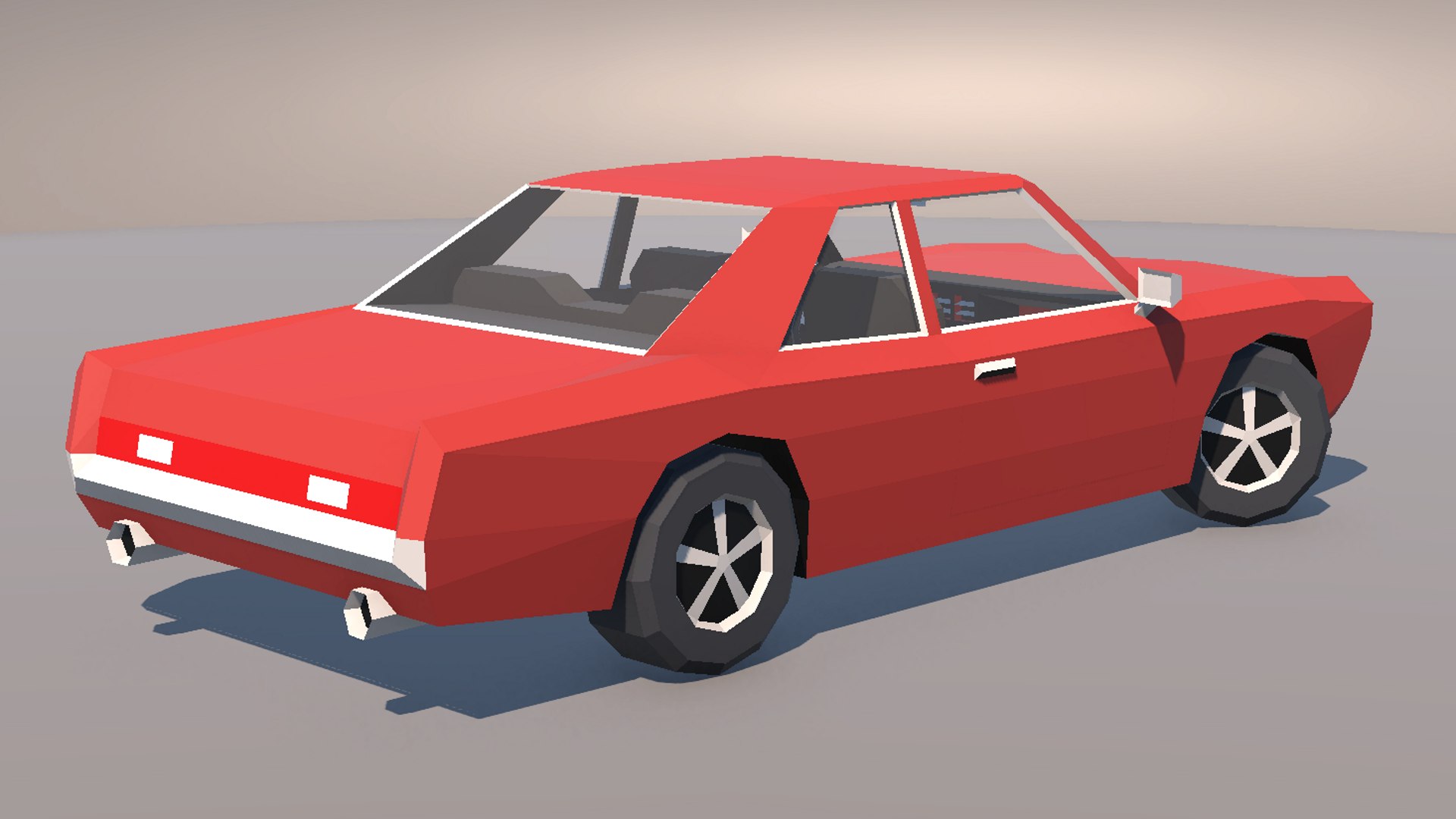 Low Poly Muscle Car With Interior V2 In 5 Different Variation GAME ...