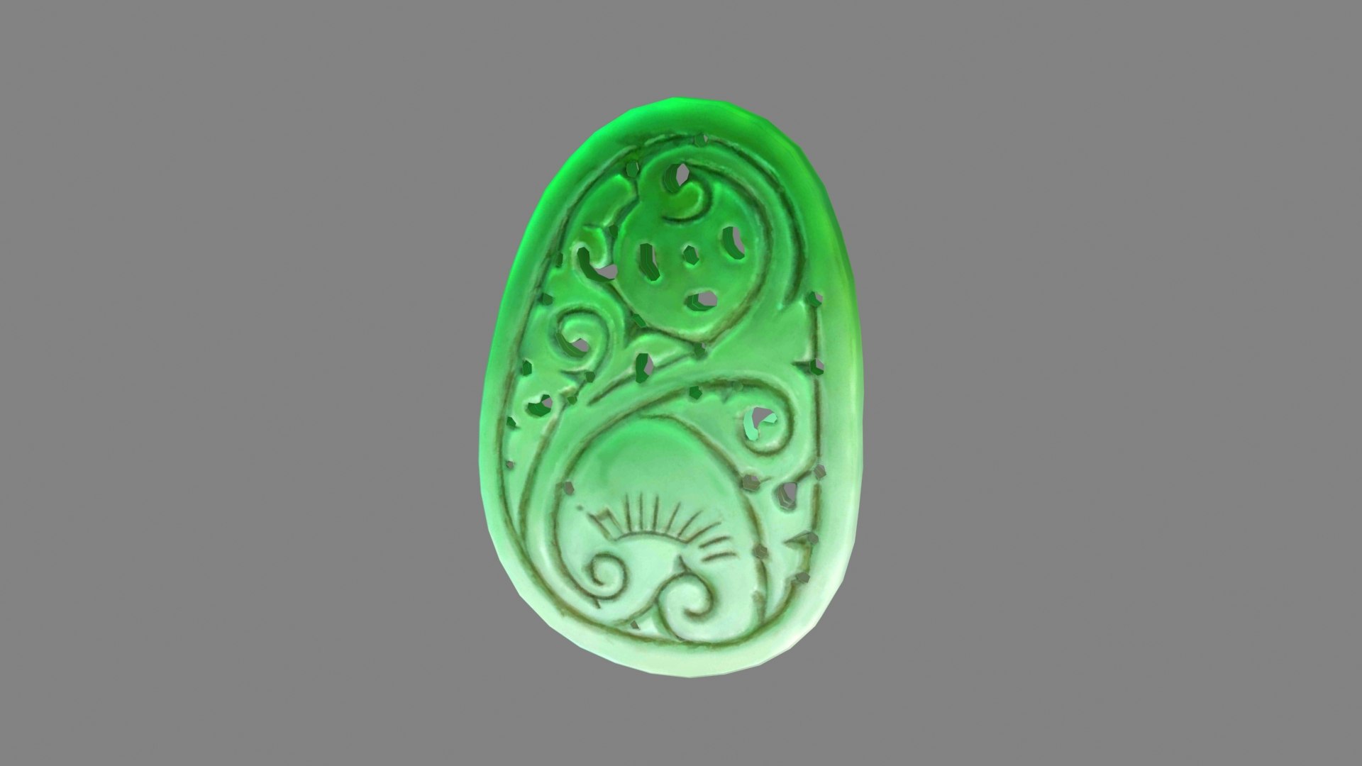 Cartoon jade pendant model - TurboSquid 1745299