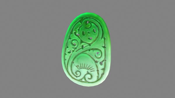 Cartoon jade pendant model - TurboSquid 1745299