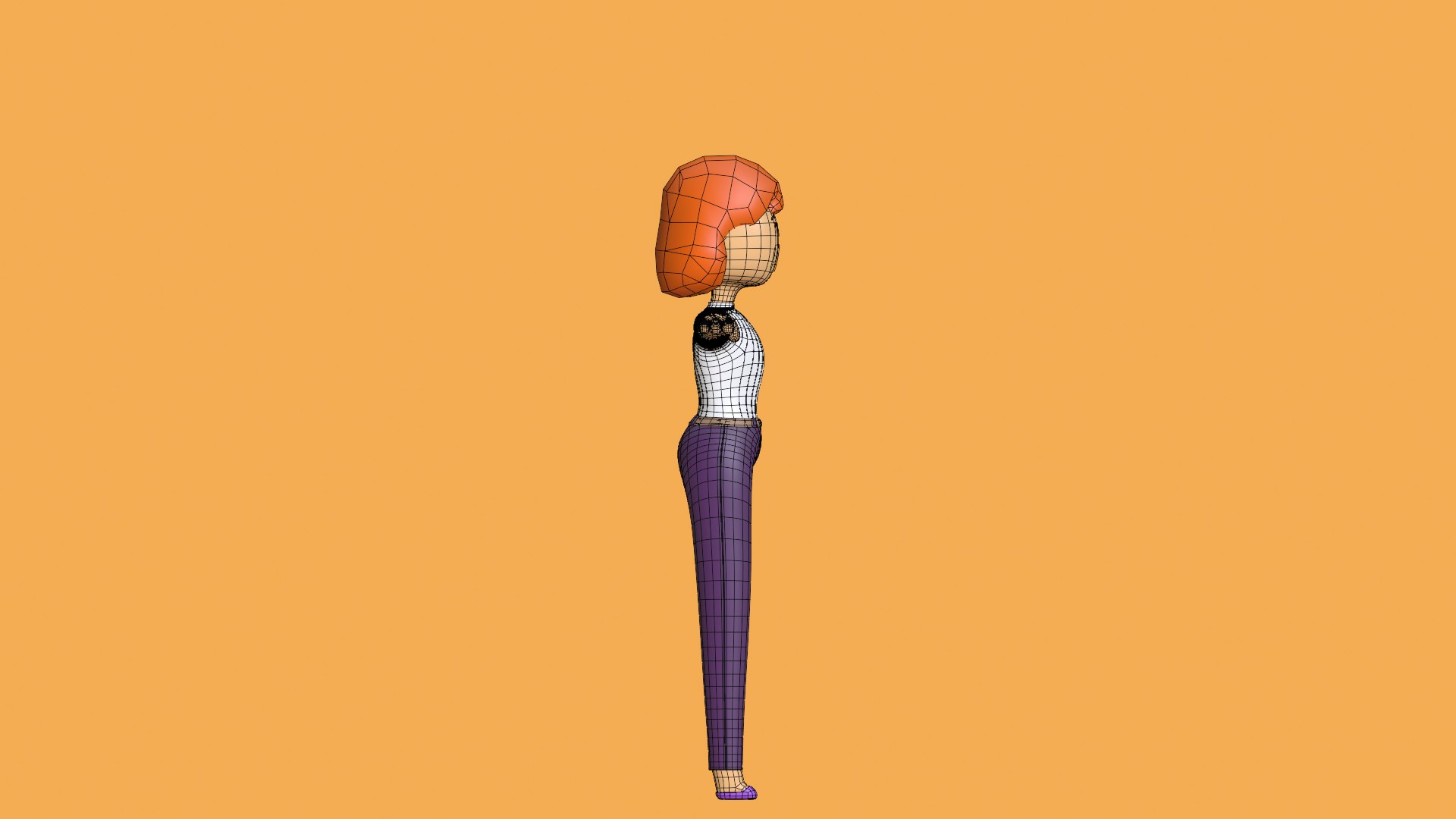 3D Minimal Girl Cartoon Character - TurboSquid 1771037