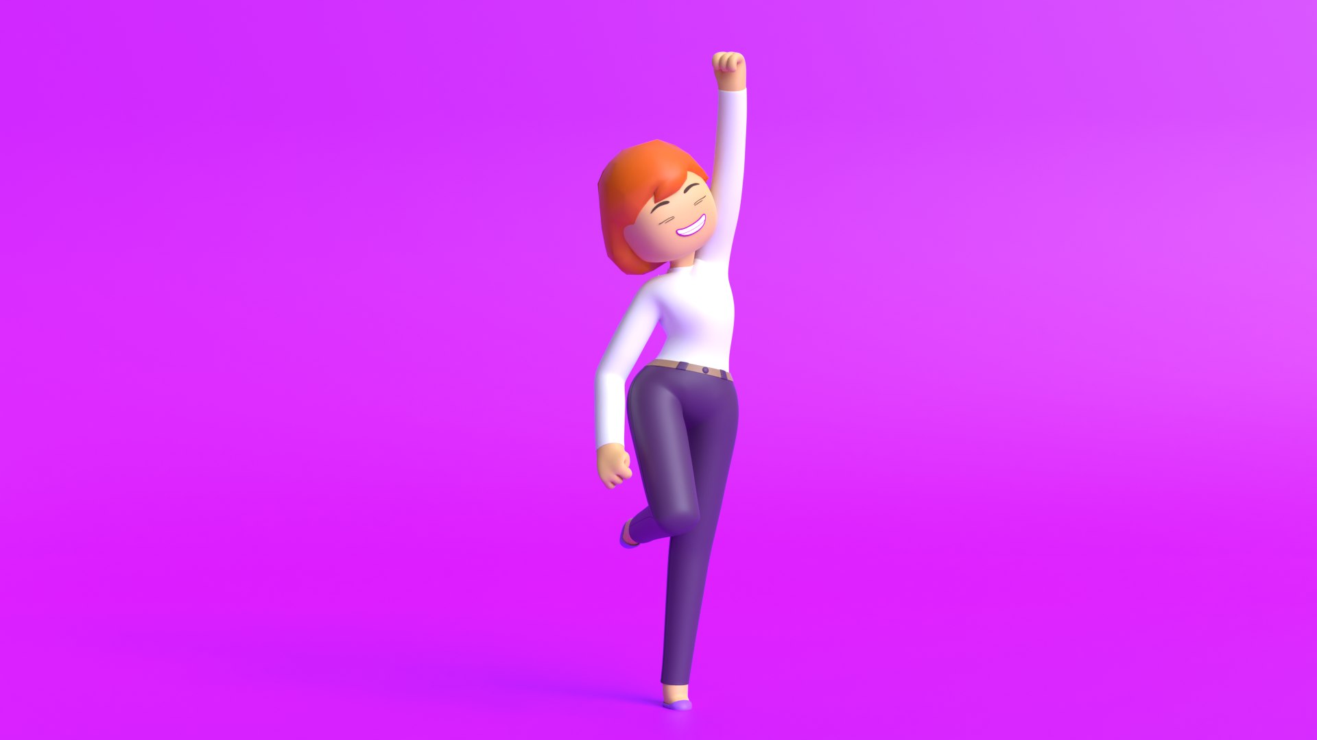 3D Minimal Girl Cartoon Character - TurboSquid 1771037