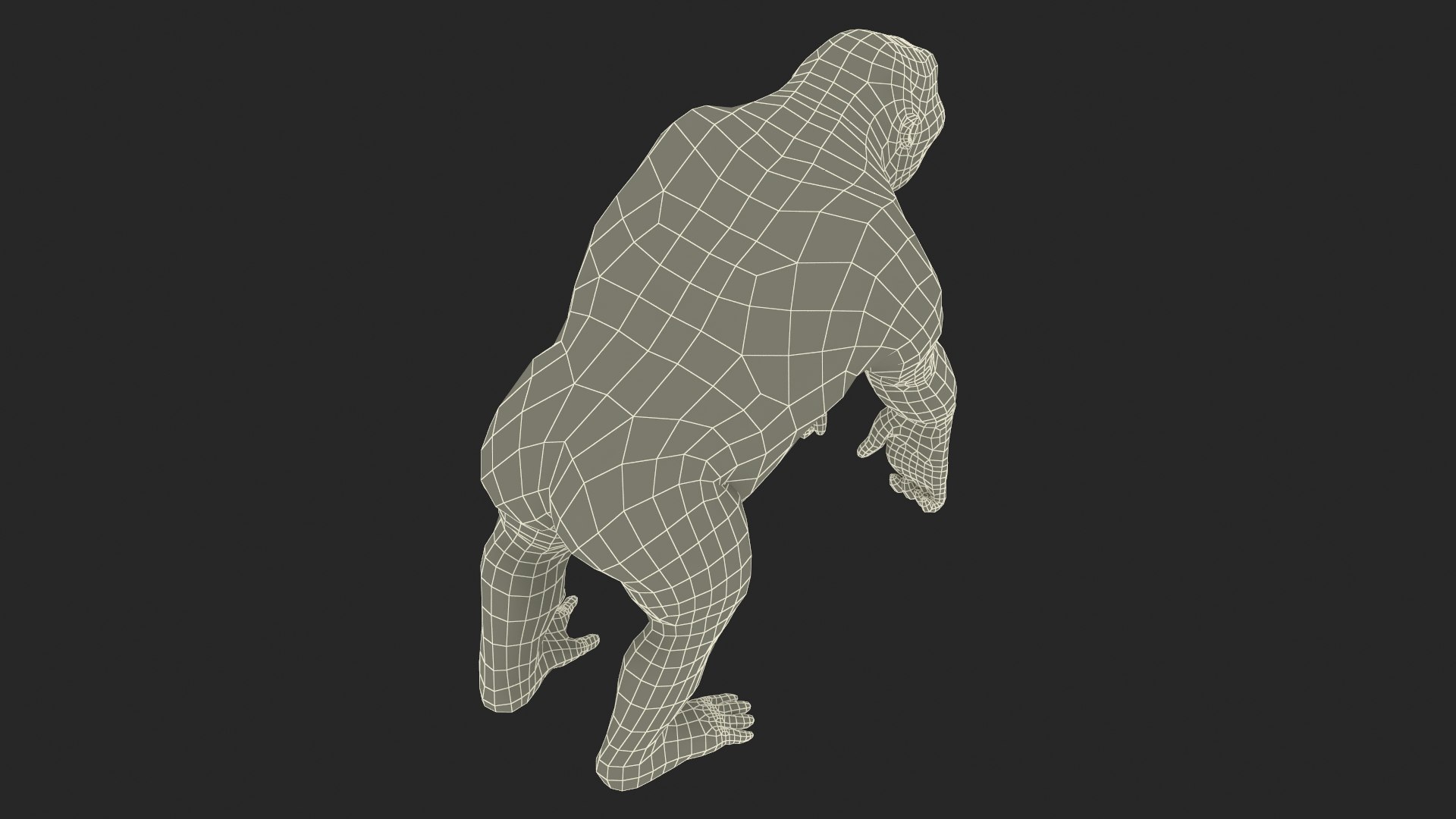 3D Model Gigantopithecus Stands On Four Limbs Fur - TurboSquid 2311405