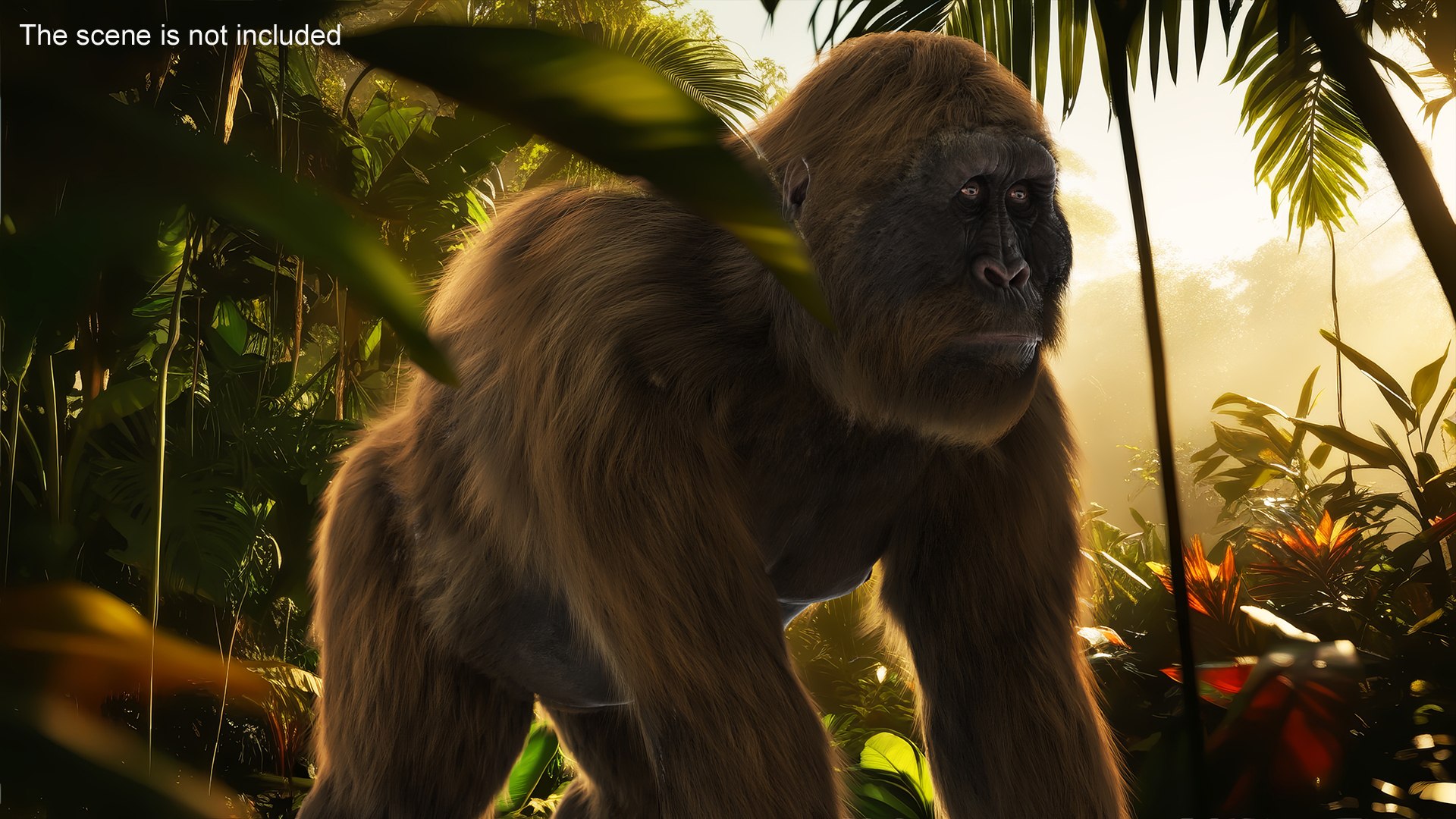 3D Model Gigantopithecus Stands On Four Limbs Fur - TurboSquid 2311405