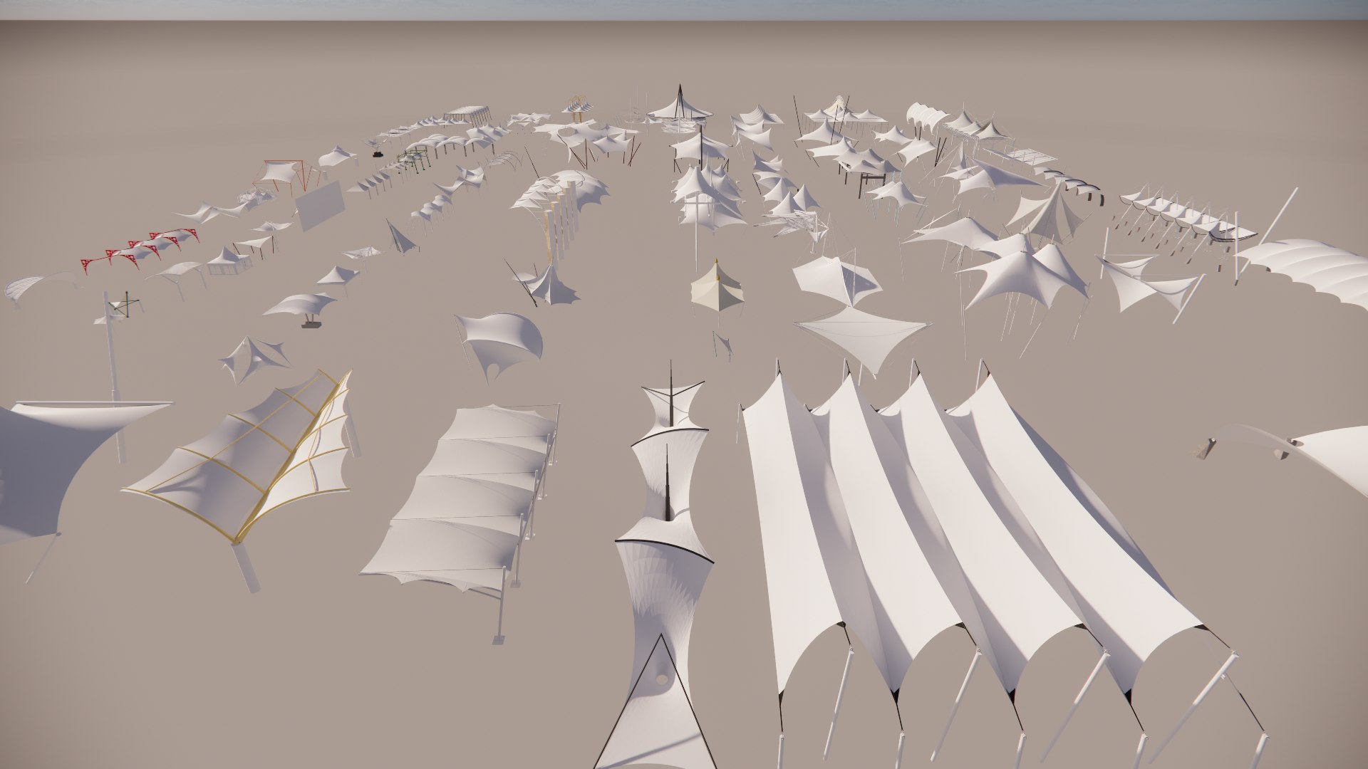 Tensile Structures Collection -A12 3D Model - TurboSquid 2385662