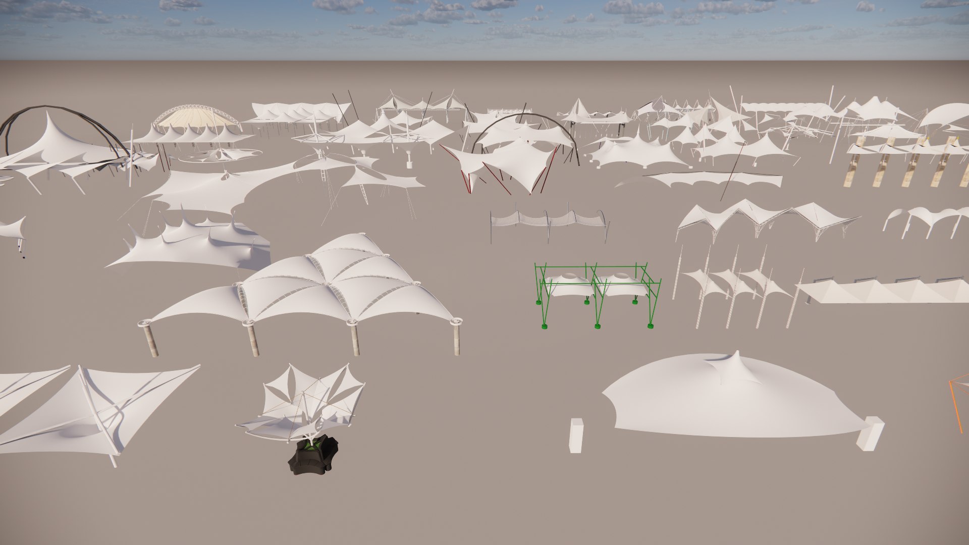 Tensile Structures Collection -A12 3D Model - TurboSquid 2385662