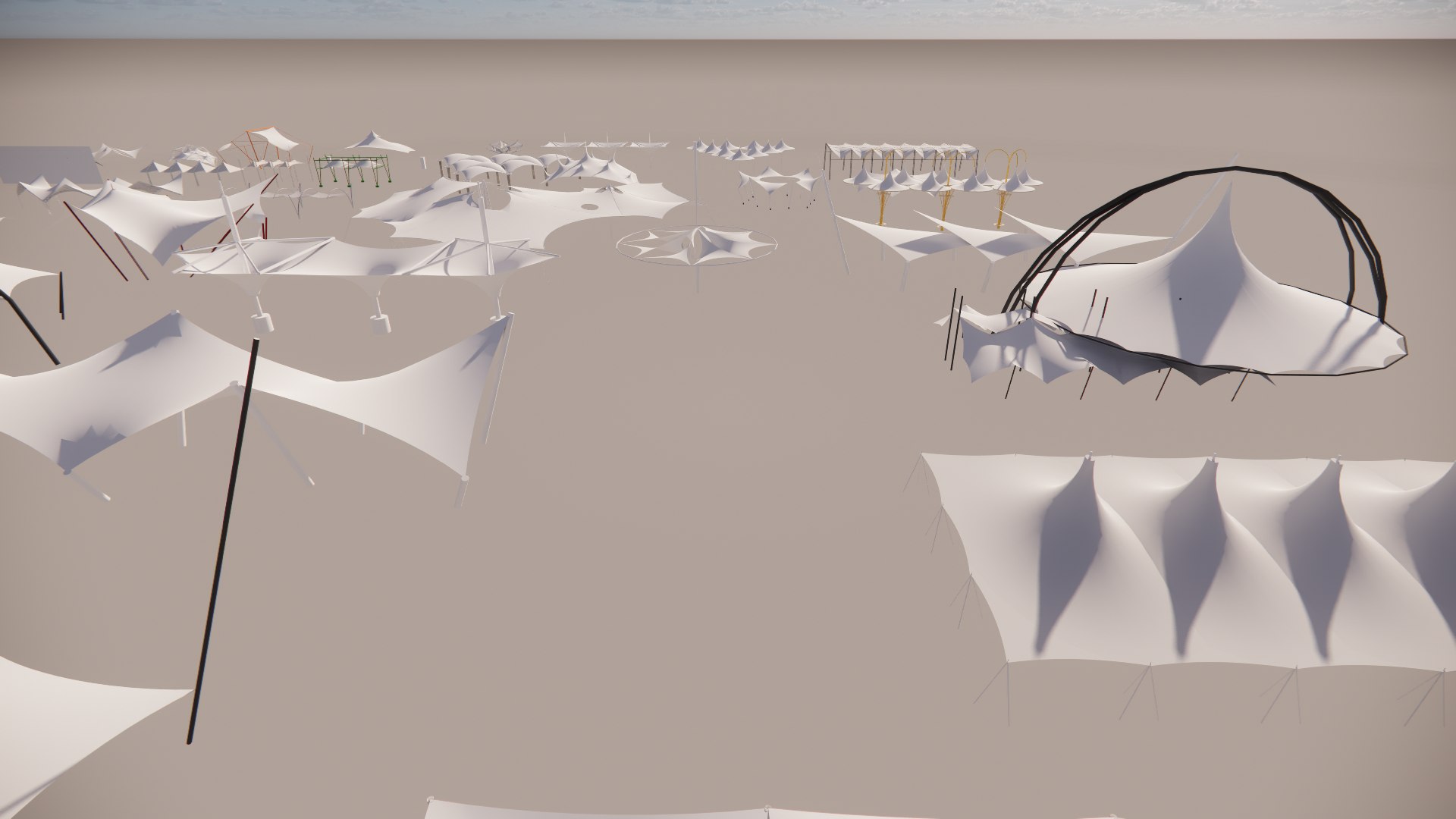 Tensile Structures Collection -A12 3D Model - TurboSquid 2385662