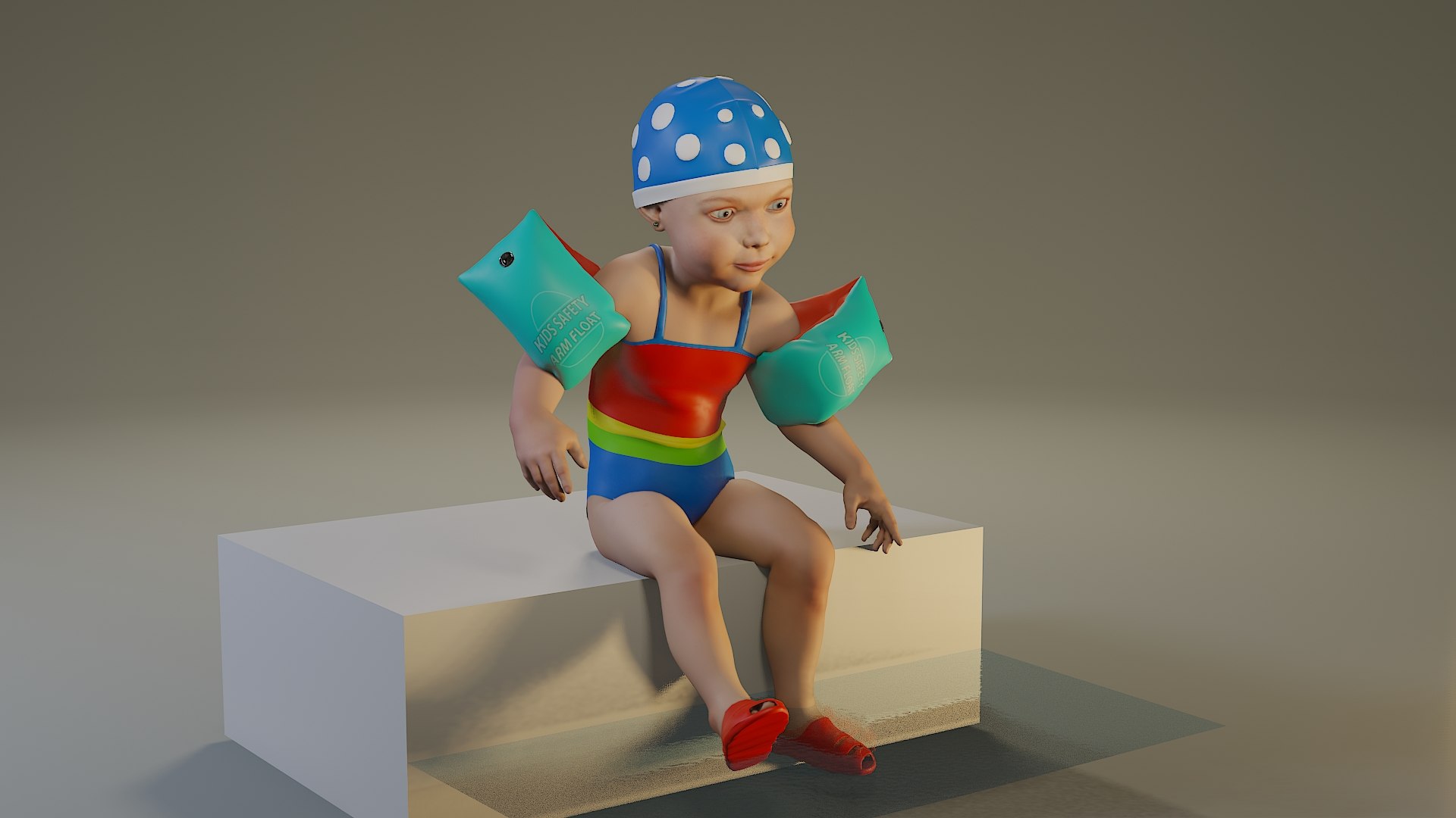 Child Female Swwimmingpool Swim Pool Model - TurboSquid 1690430