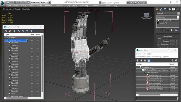 modelo 3d Mechanical Hand - TurboSquid 2105588