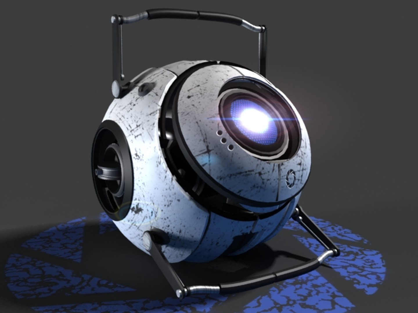 Wheatley Video Character Robot 3d Max