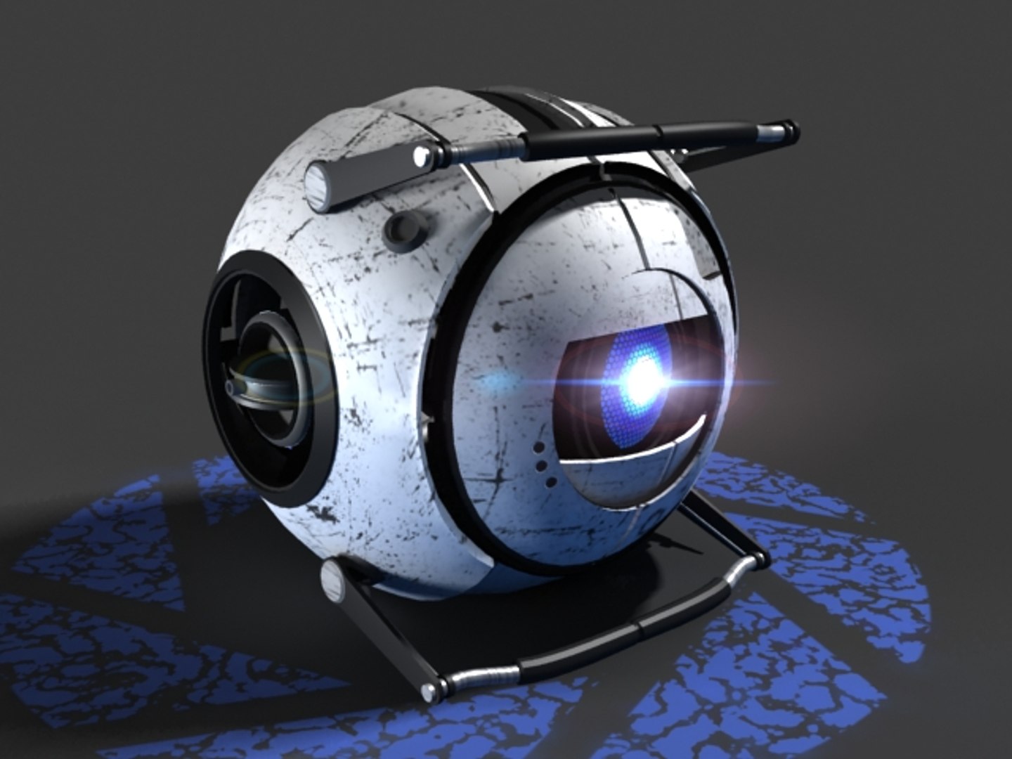Wheatley Video Character Robot 3d Max