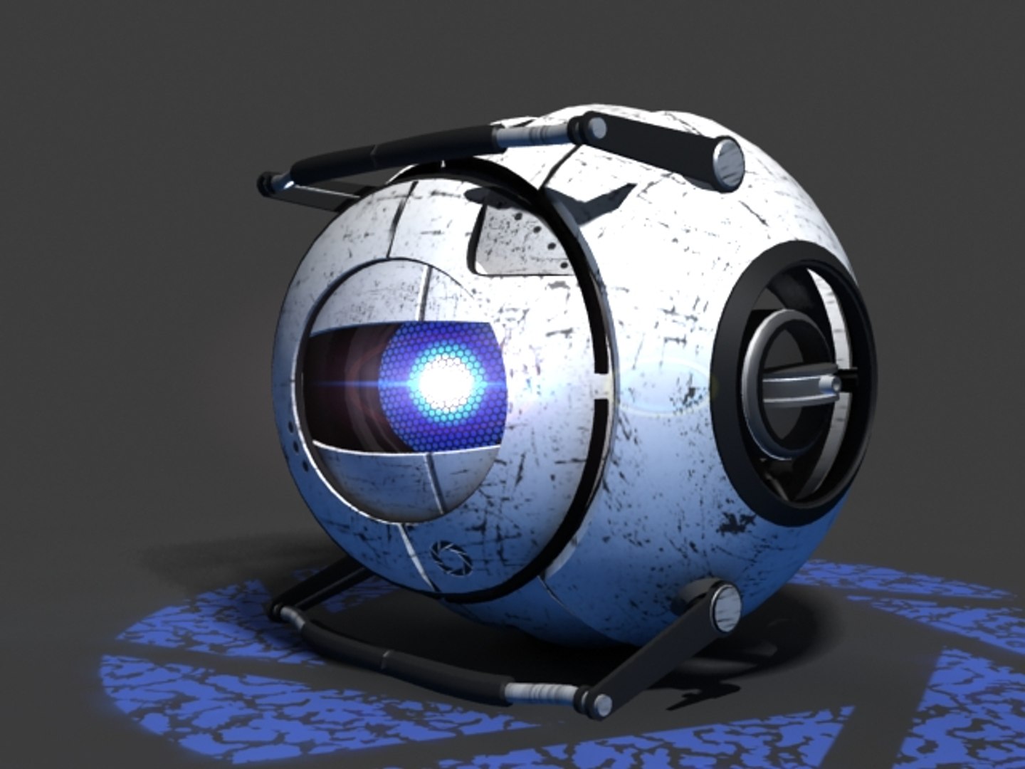 Wheatley Video Character Robot 3d Max