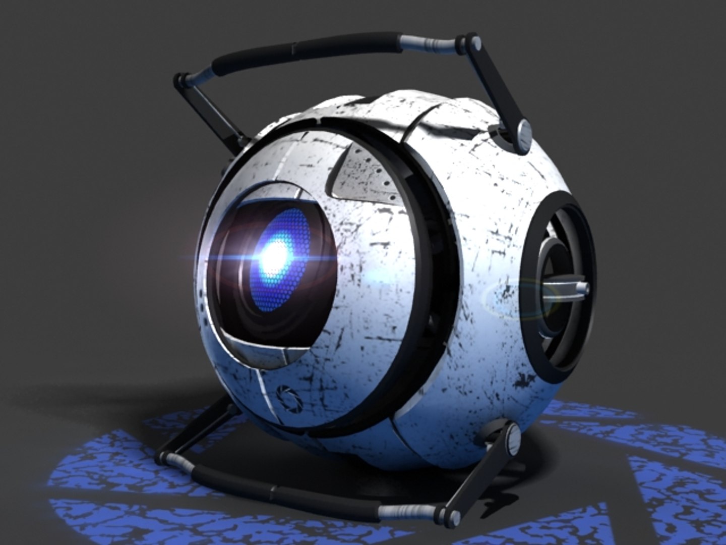 Wheatley Video Character Robot 3d Max
