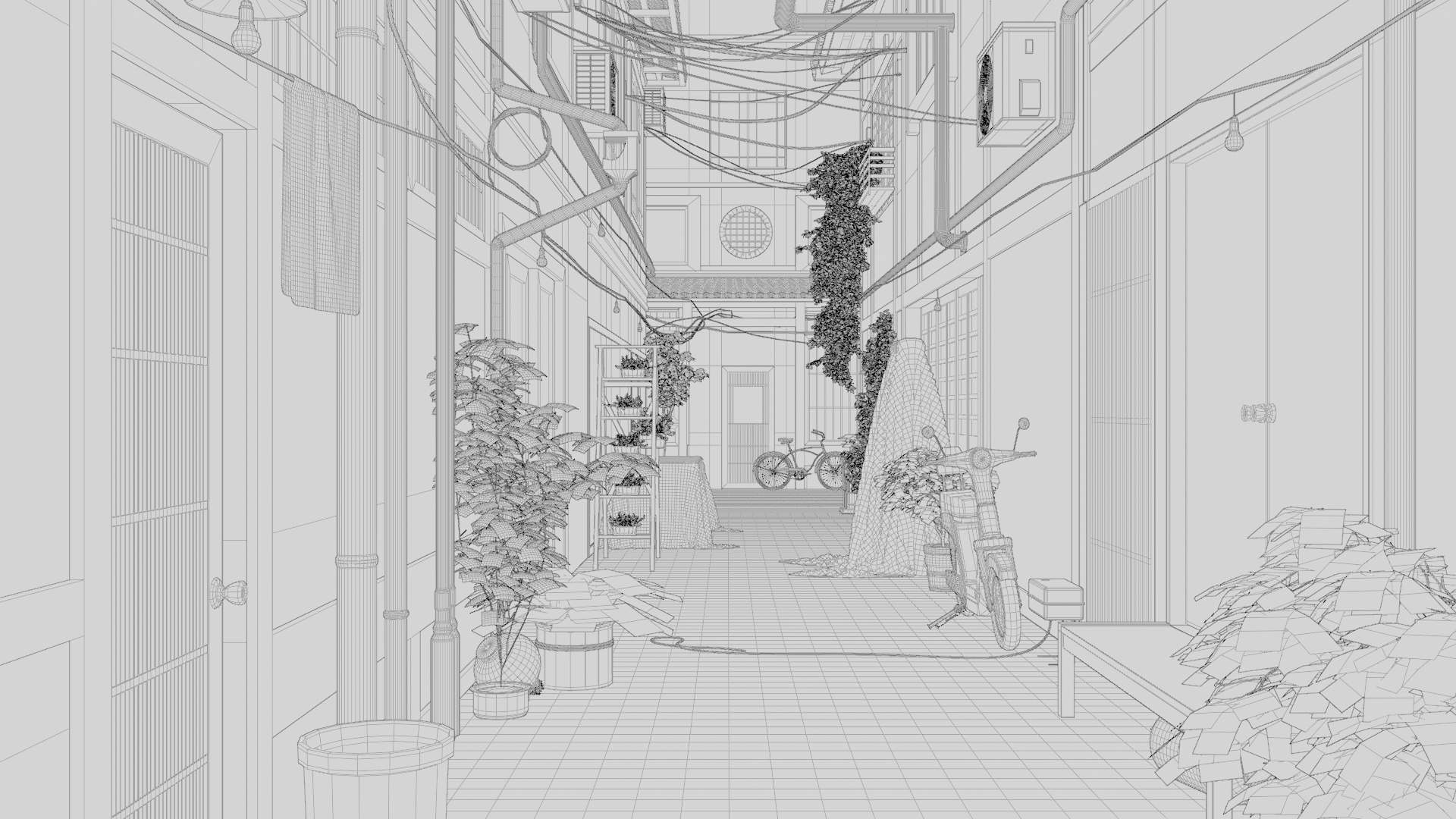 3D Japanese Alley 3d Scene model - TurboSquid 2107457