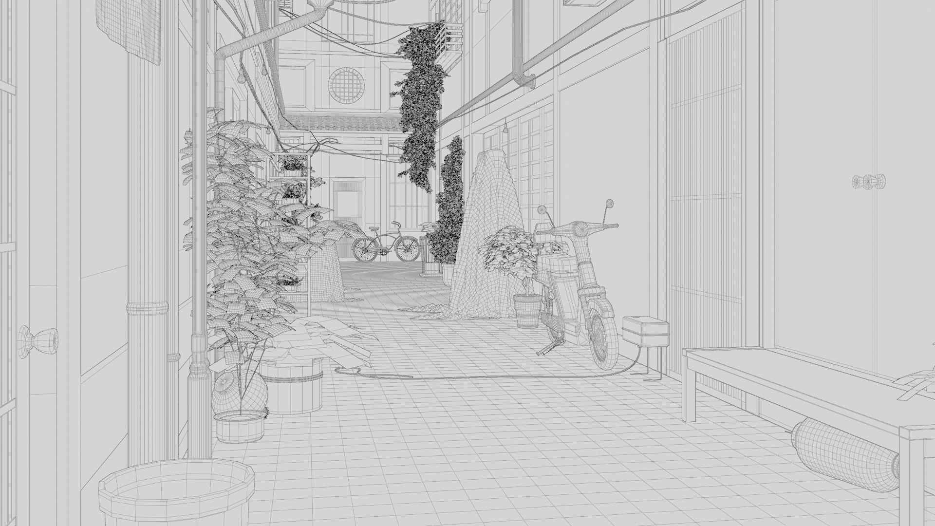 3D Japanese Alley 3d Scene model - TurboSquid 2107457