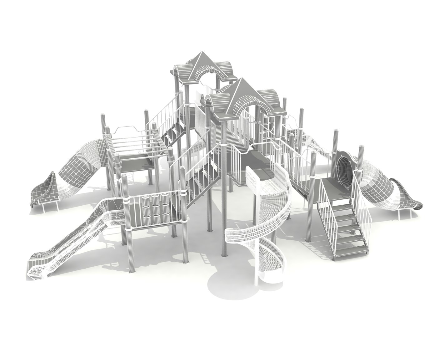 Metal Playground Slide 3D Model - TurboSquid 1548401
