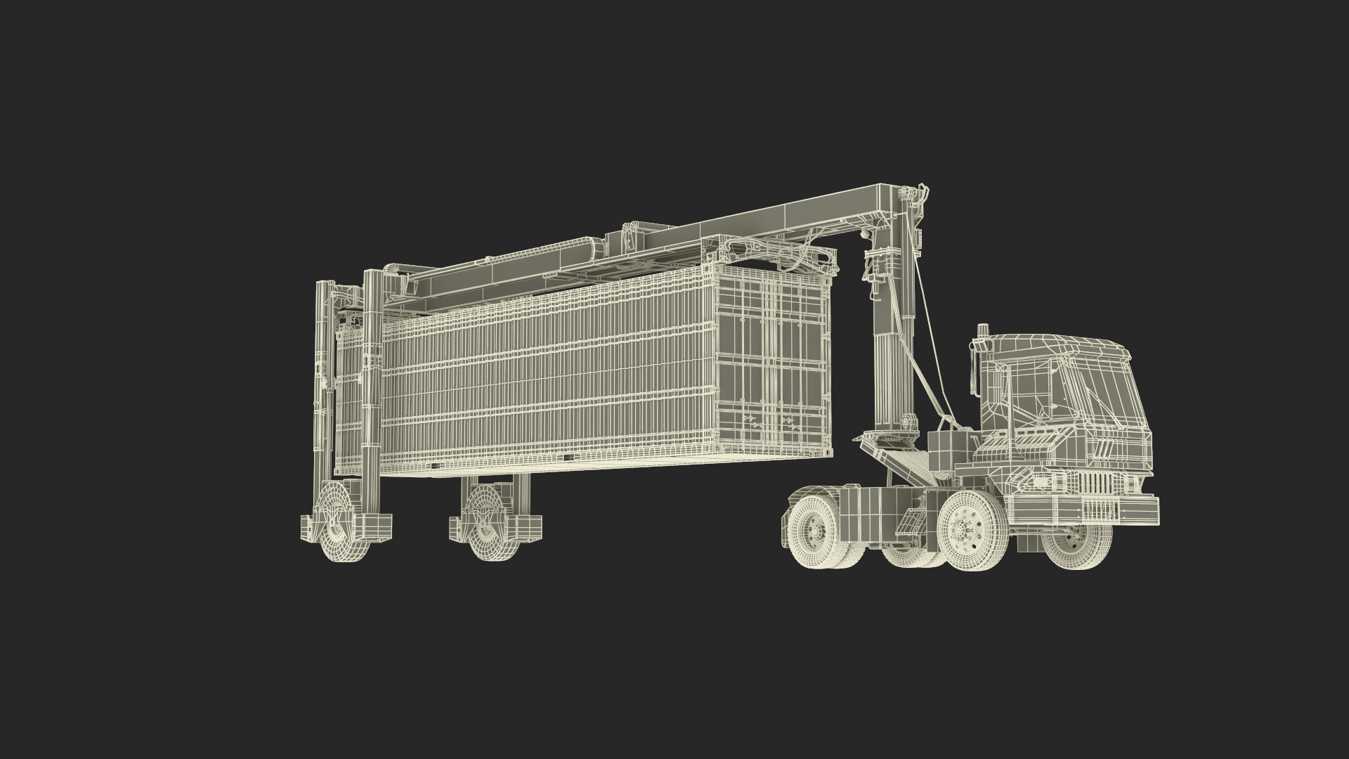 3D Container Shuttle With 40ft Container Yellow - TurboSquid 2430821
