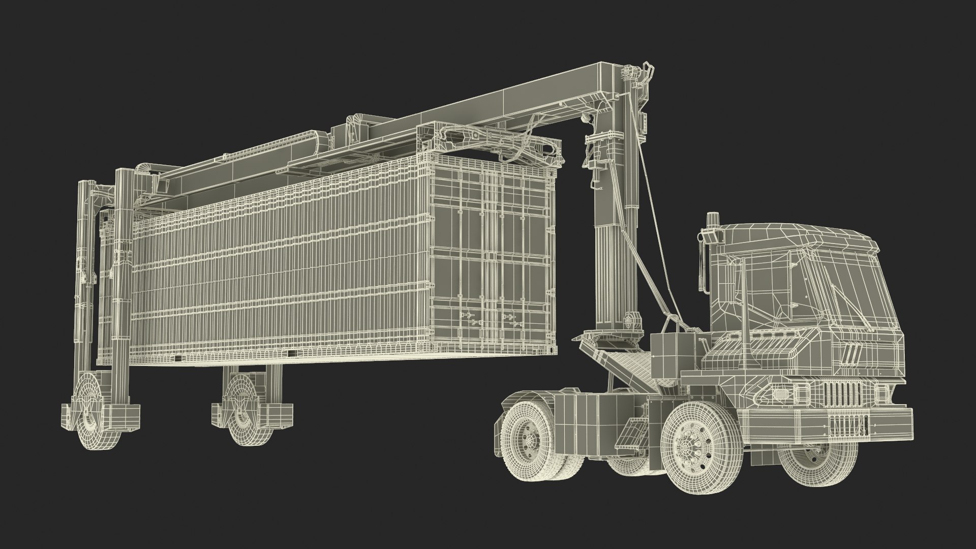 3D Container Shuttle With 40ft Container Yellow - TurboSquid 2430821