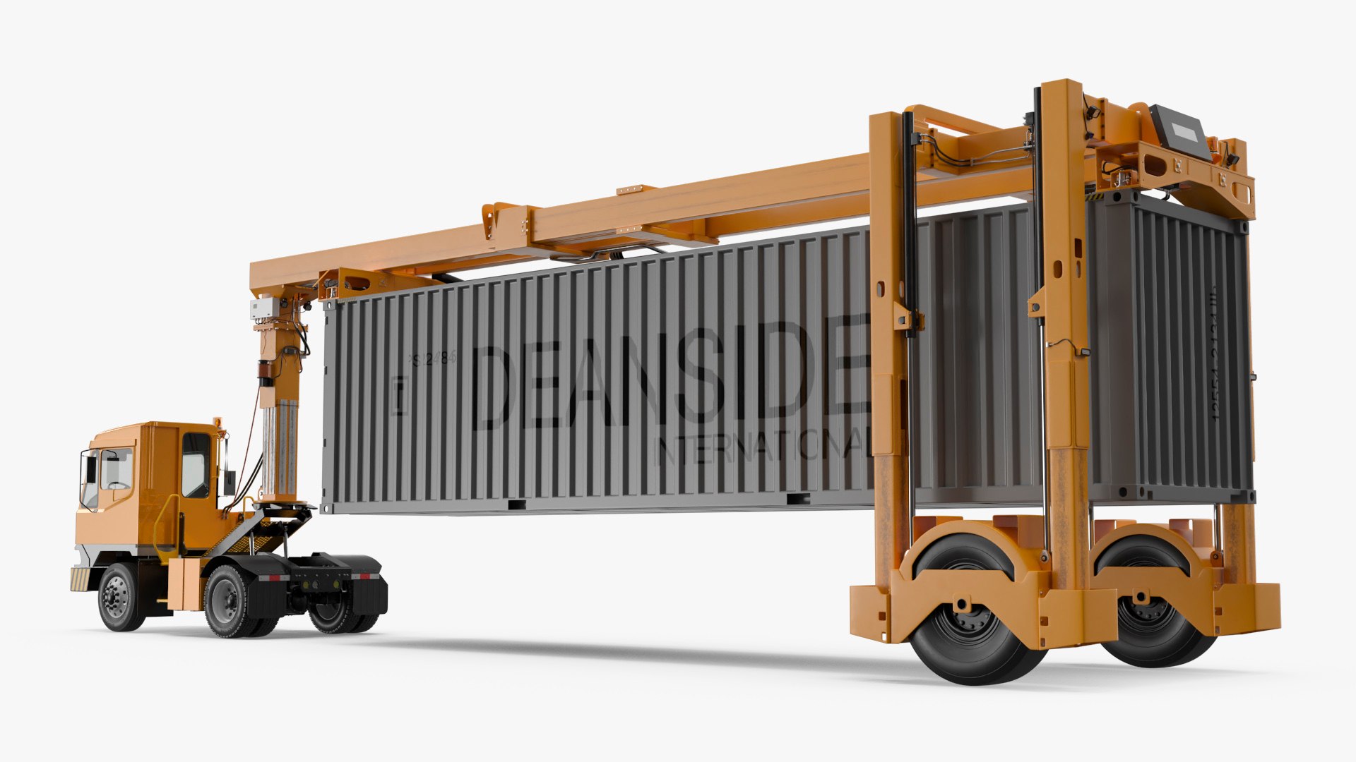 3D Container Shuttle With 40ft Container Yellow - TurboSquid 2430821