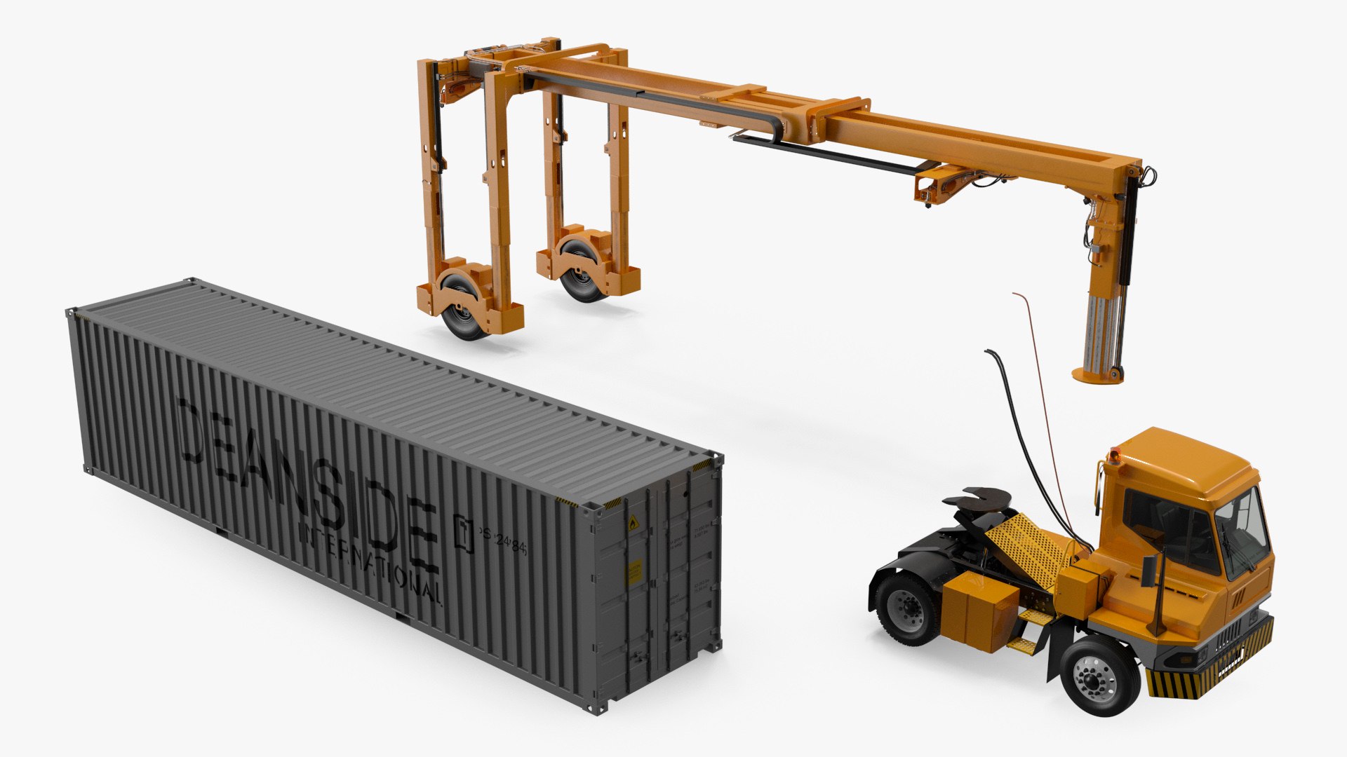 3D Container Shuttle With 40ft Container Yellow - TurboSquid 2430821