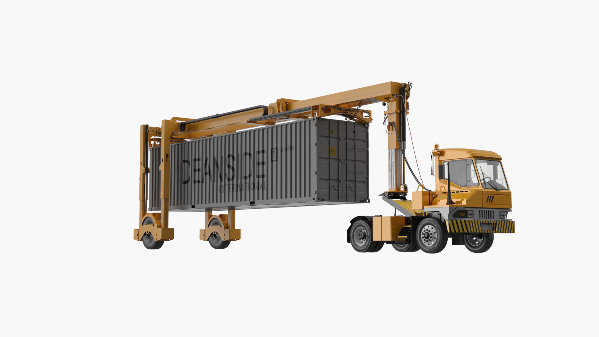 3D Container Shuttle With 40ft Container Yellow - TurboSquid 2430821