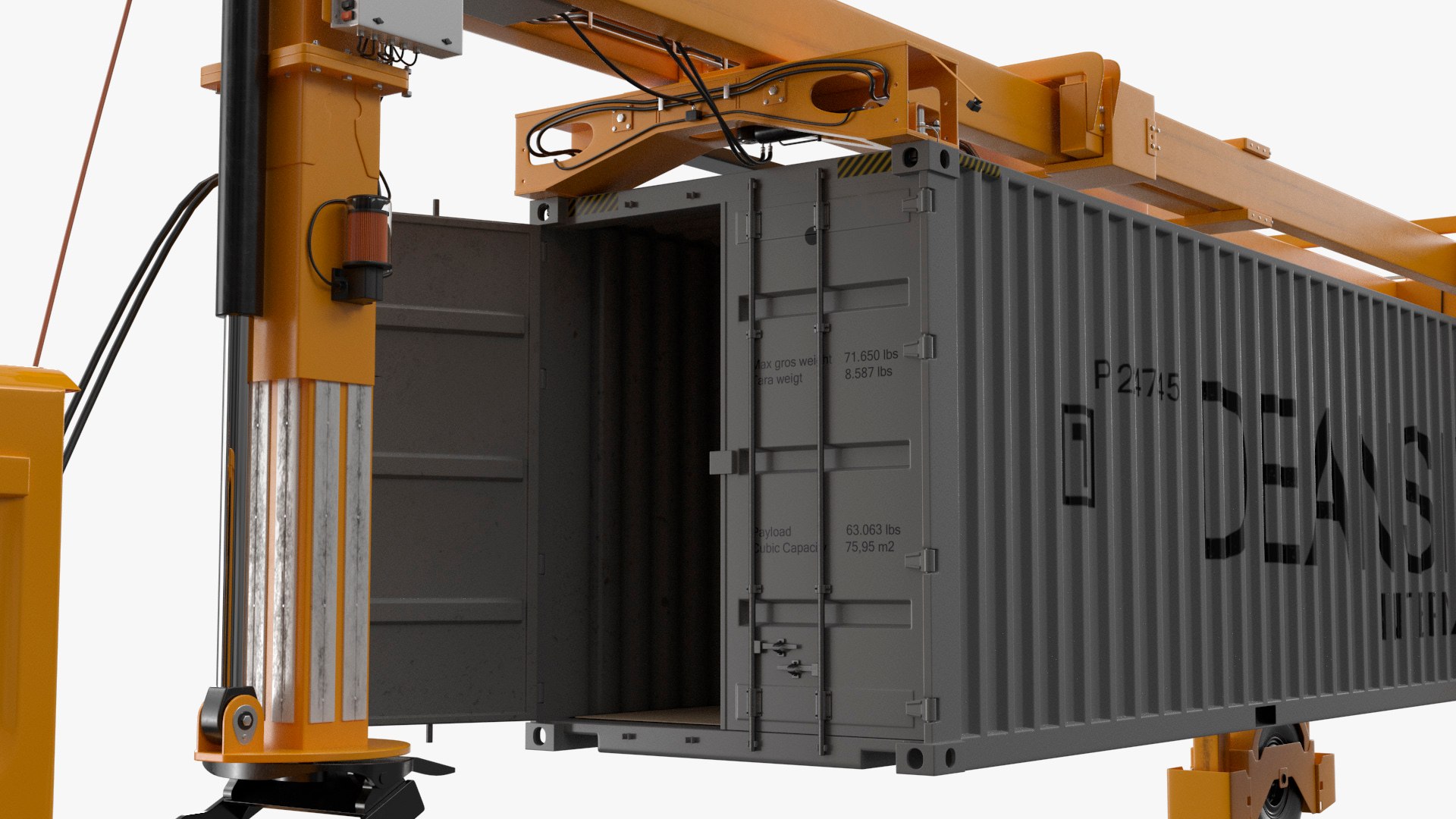 3D Container Shuttle With 40ft Container Yellow - TurboSquid 2430821