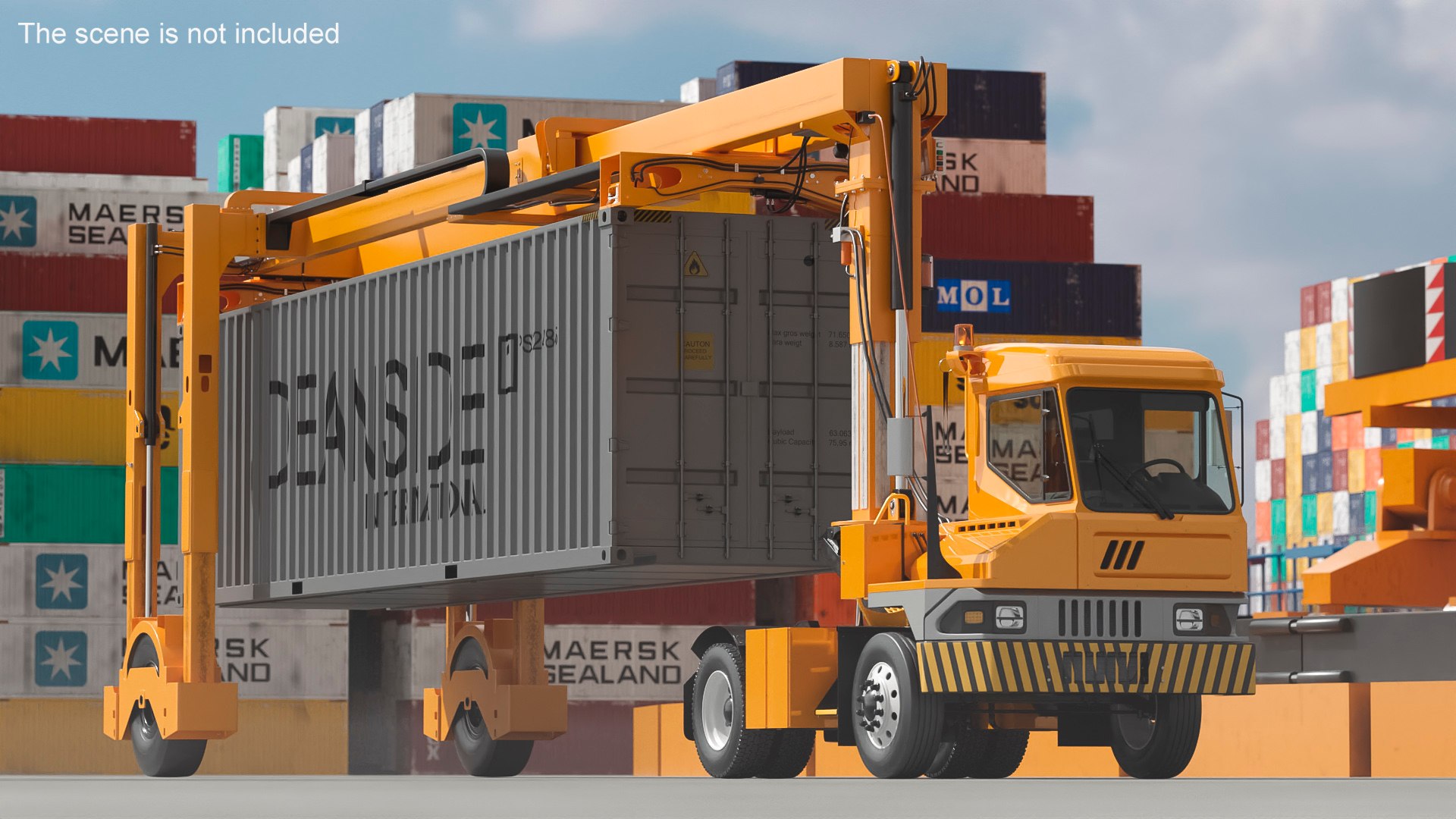 3D Container Shuttle With 40ft Container Yellow - TurboSquid 2430821