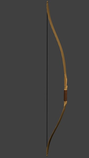wooden recurve bow 3d model