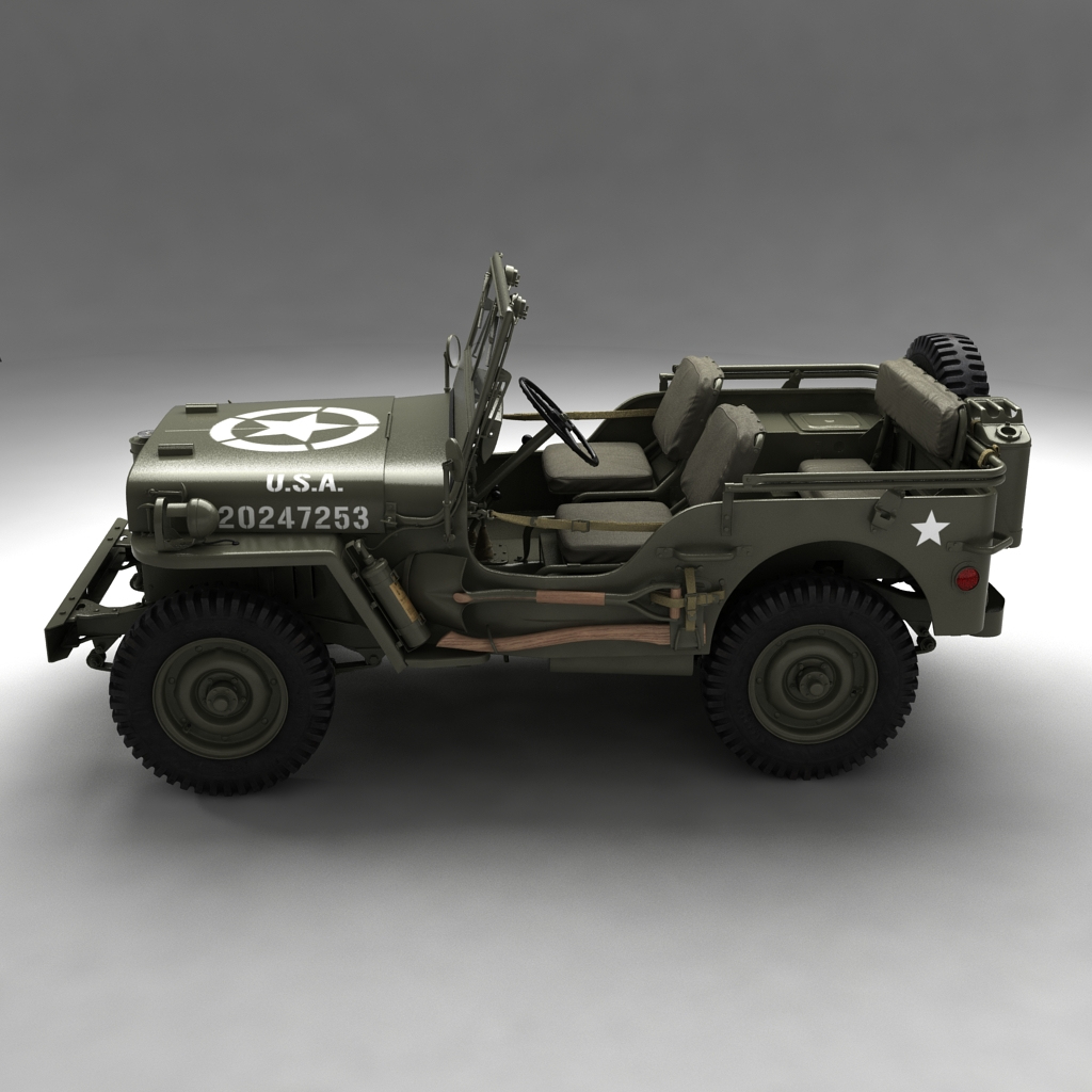 army willys jeep 3d max