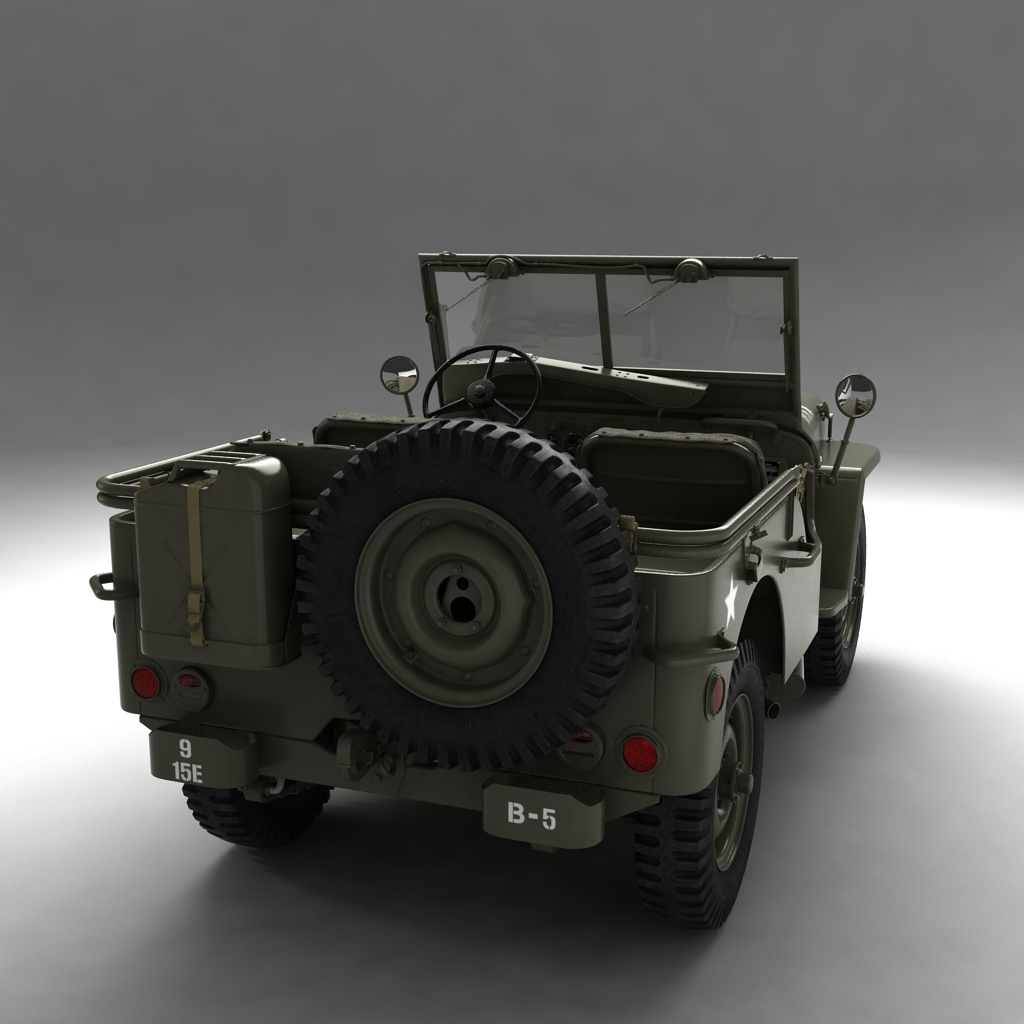 army willys jeep 3d max