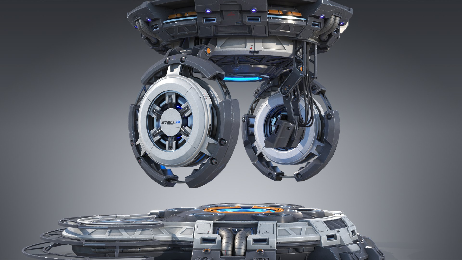 Sci-fi Time Machine Teleport Device PBR 3D - TurboSquid 1959246