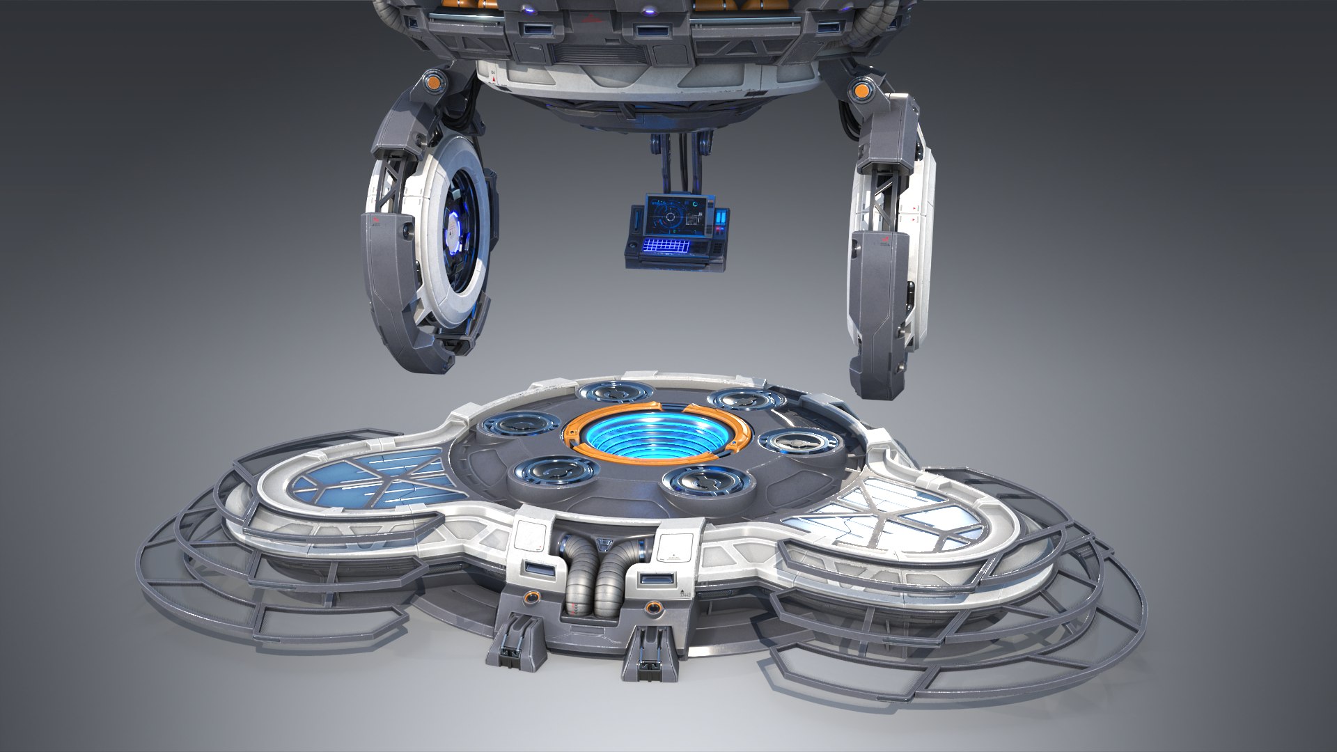 Sci-fi Time Machine Teleport Device PBR 3D - TurboSquid 1959246