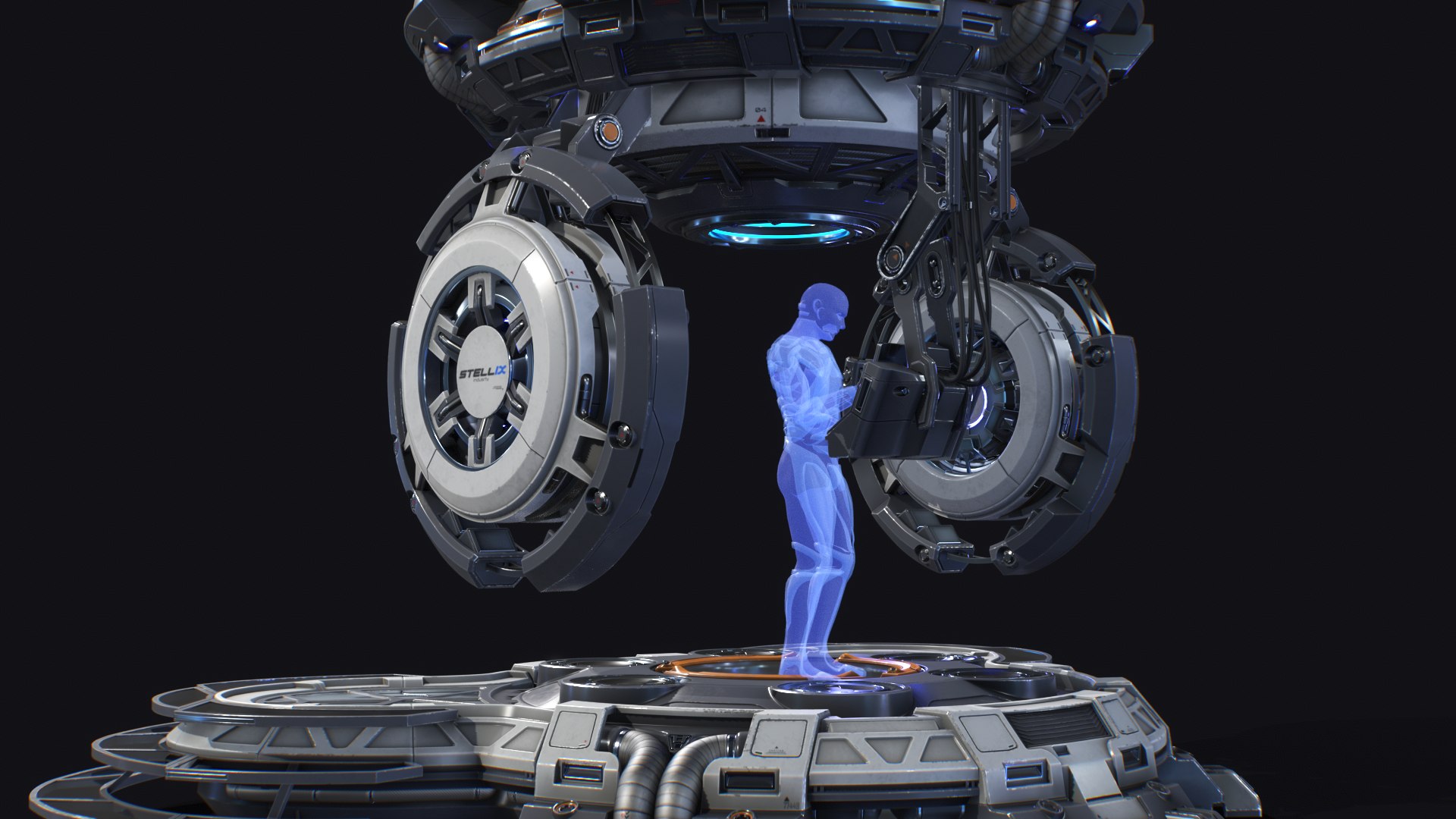 Sci-fi Time Machine Teleport Device PBR 3D - TurboSquid 1959246