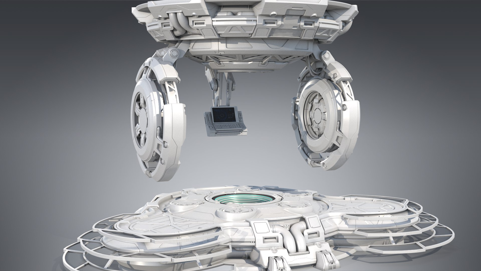 Sci-fi Time Machine Teleport Device PBR 3D - TurboSquid 1959246