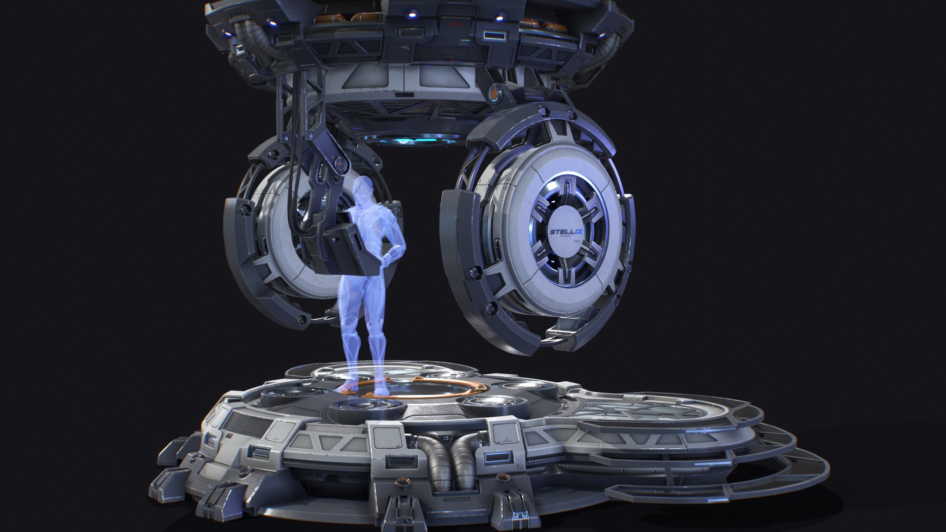 Sci-fi Time Machine Teleport Device PBR 3D - TurboSquid 1959246