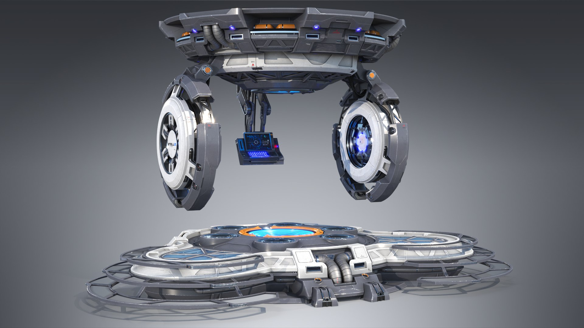 Sci-Fi-Zeitmaschine-Teleportgerät PBR 3D-Modell - TurboSquid 1959246 Sci-Fi-Zeitmaschine-Teleportgerät PBR 3D-Modell - TurboSquid 1959246