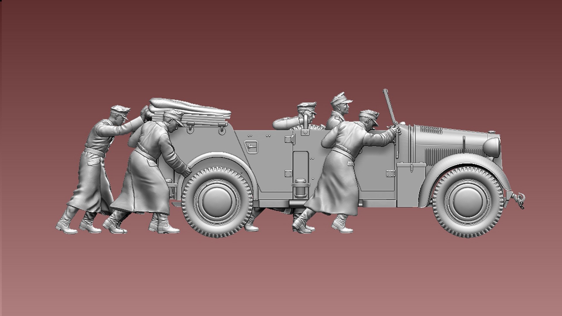 3D Horch 901and General Rommel - TurboSquid 1957630