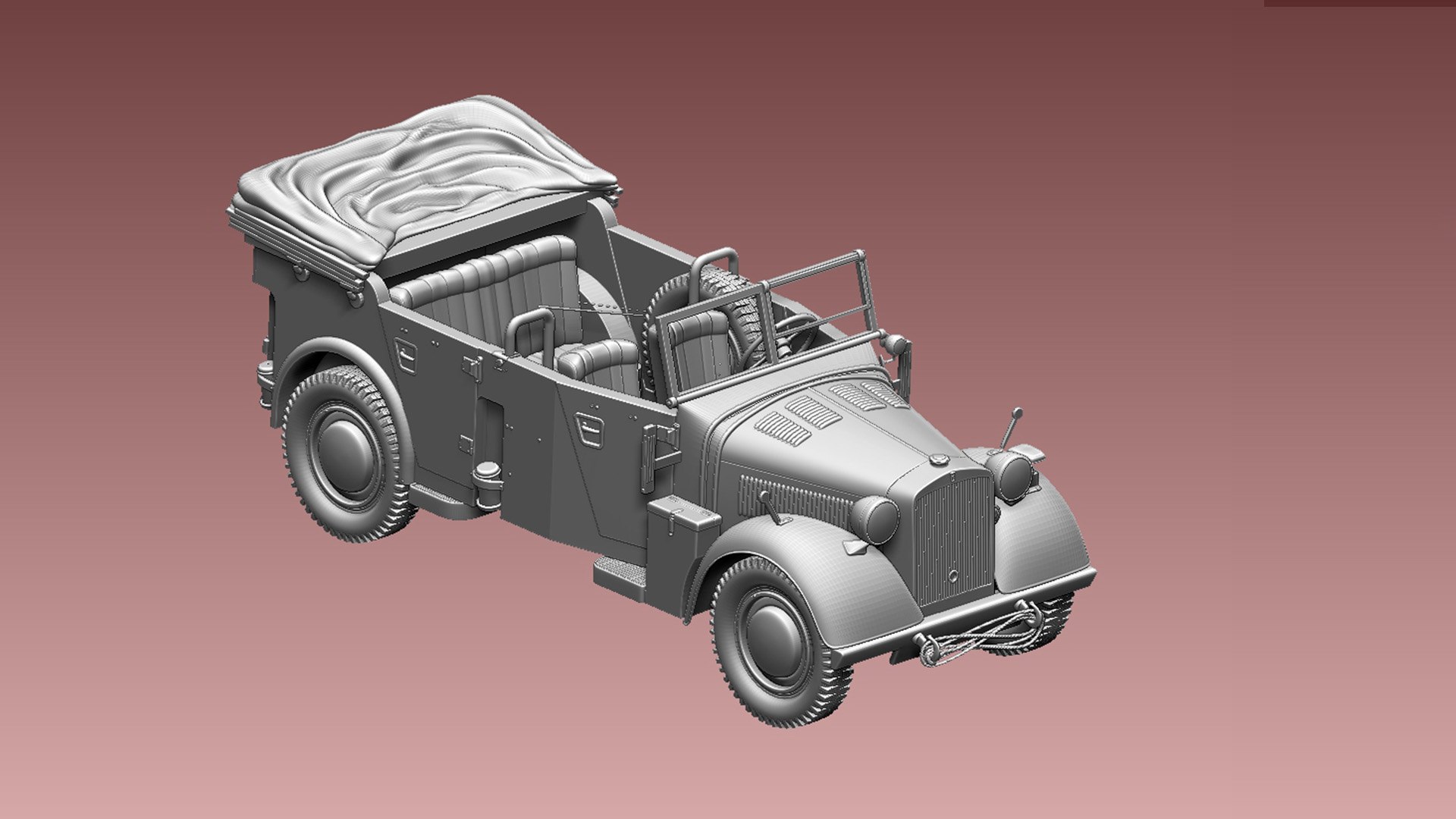 3D Horch 901and General Rommel - TurboSquid 1957630