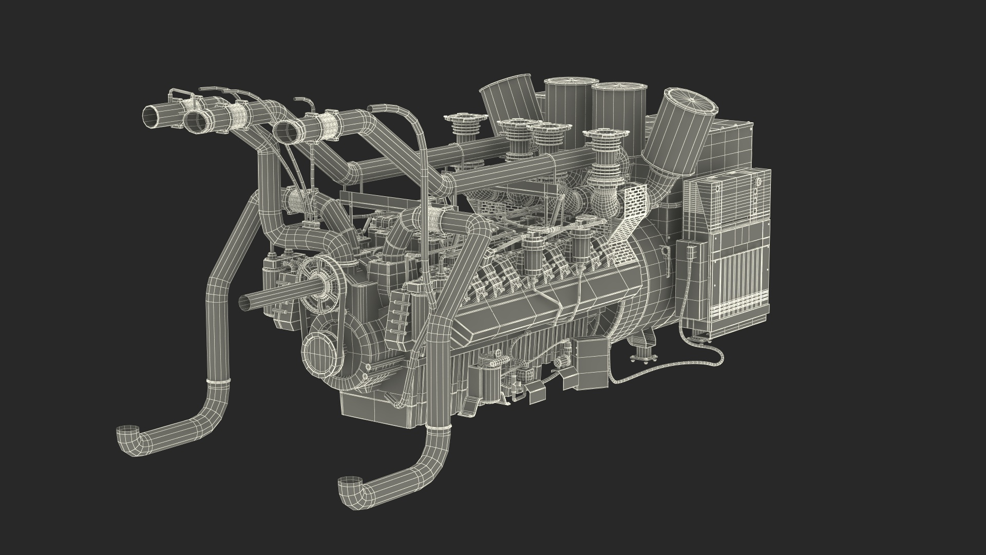 3D Control Panel With Diesel Generator Engine Model - TurboSquid 2243588